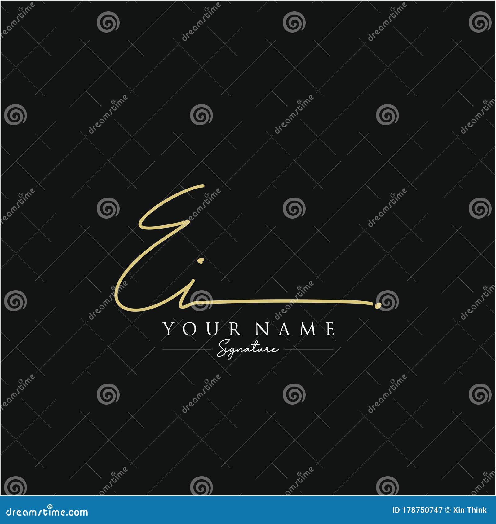 Letter EI Signature Logo Template Vector Stock Vector - Illustration of ...