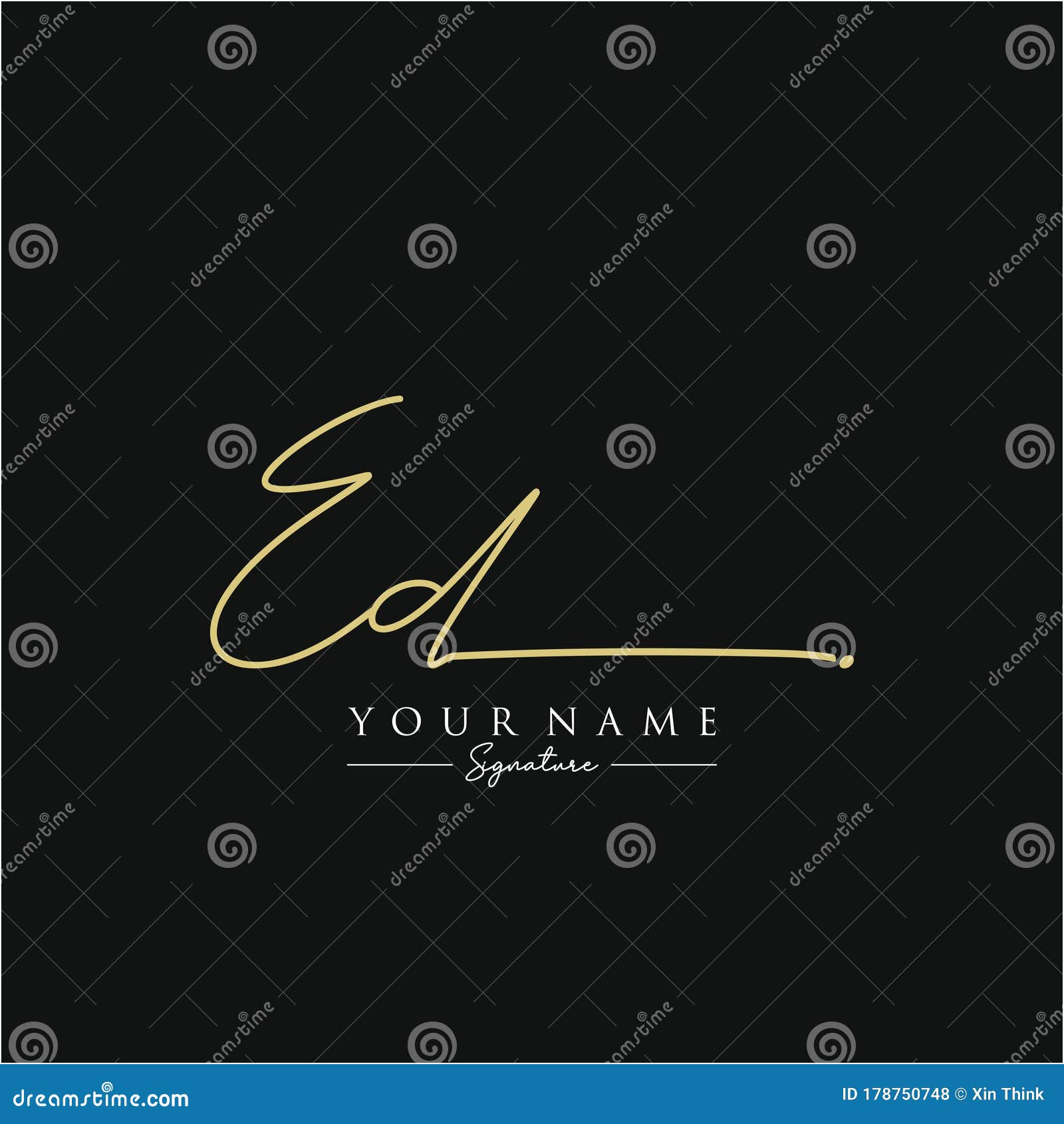 Letter ED Signature Logo Template Vector Stock Vector - Illustration of ...