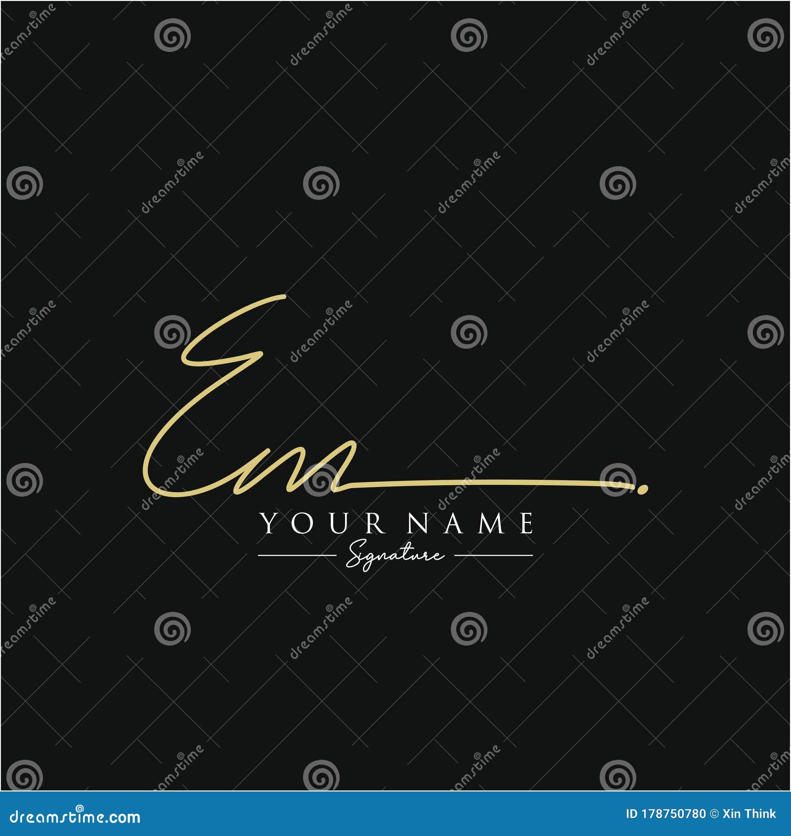 Letter EM Signature Logo Template Vector Stock Vector - Illustration of ...