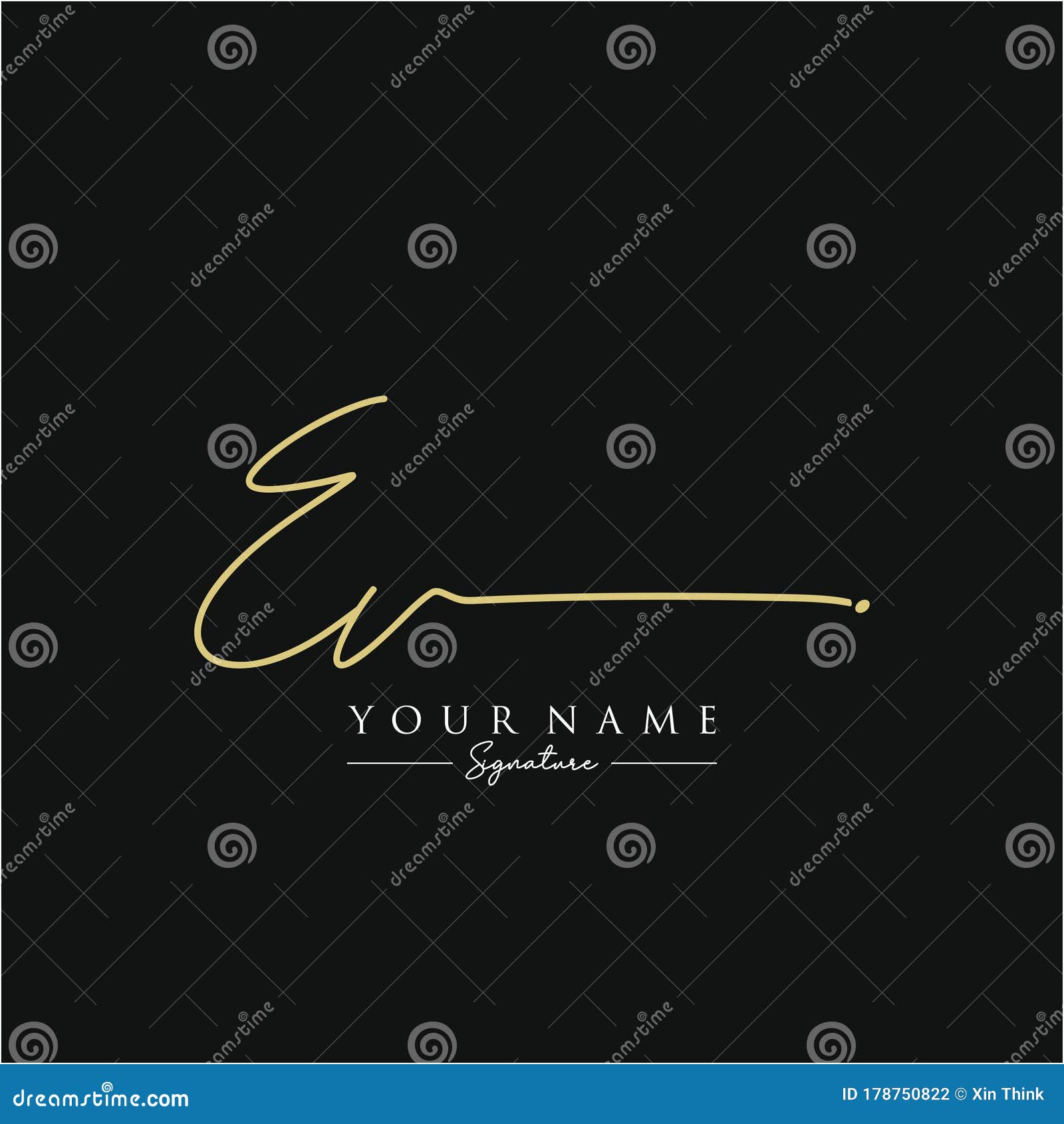 Letter EV Signature Logo Template Vector Stock Vector - Illustration of ...