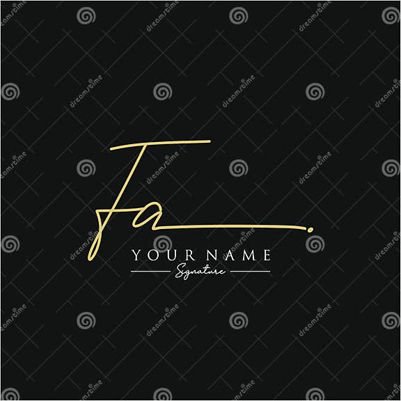 Letter FA Signature Logo Template Vector Stock Vector - Illustration of ...