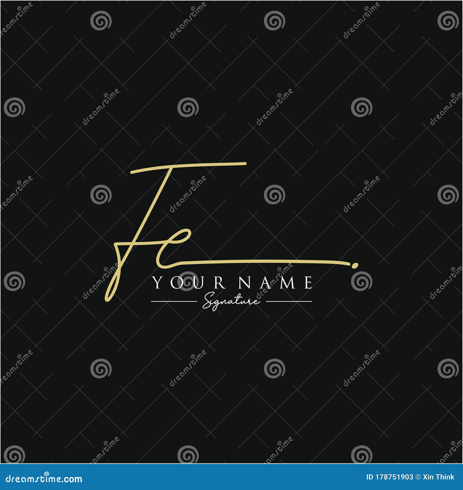 Letter FE Signature Logo Template Vector Stock Vector - Illustration of ...