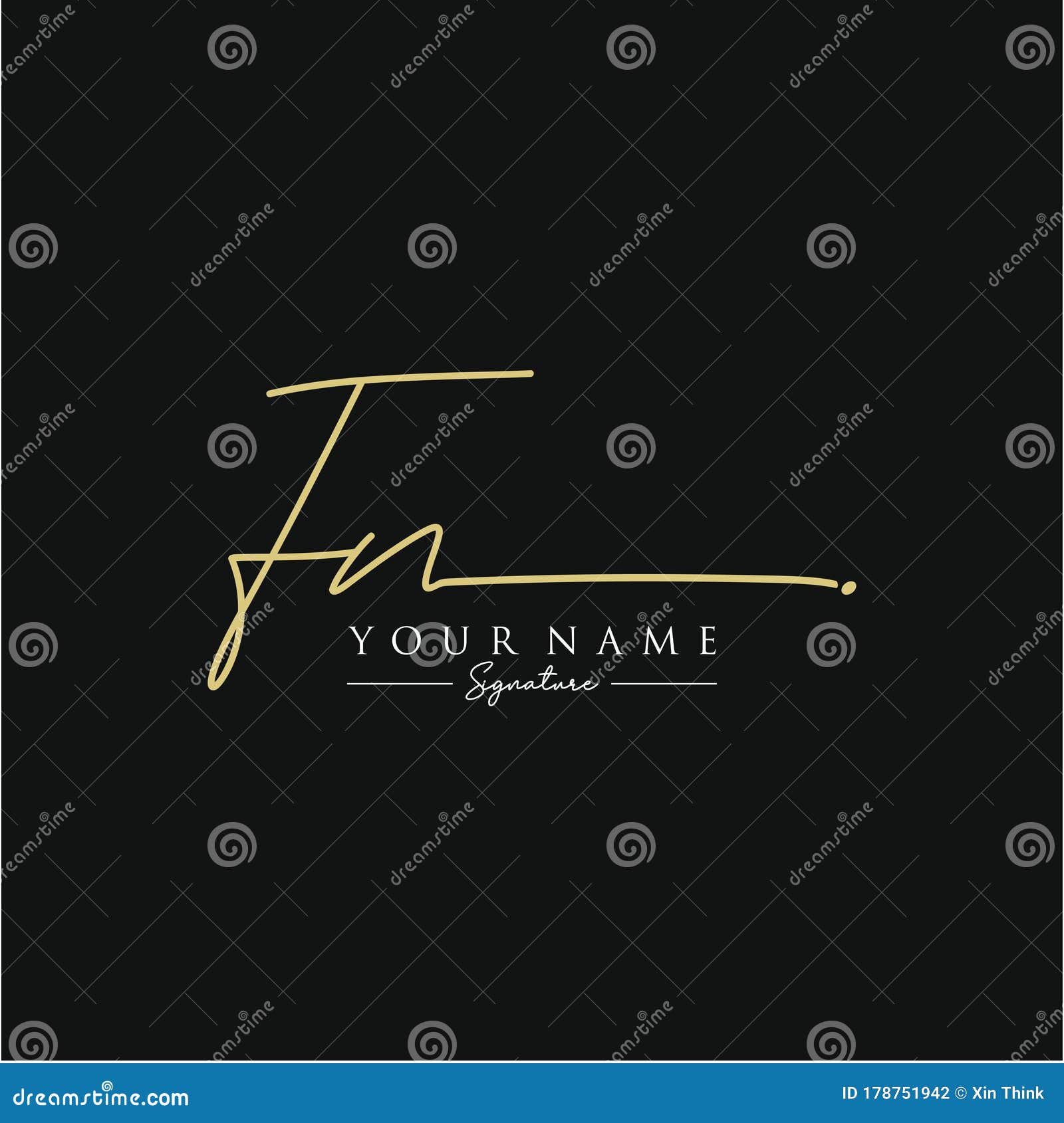 Letter FN Signature Logo Template Vector Stock Vector - Illustration of ...