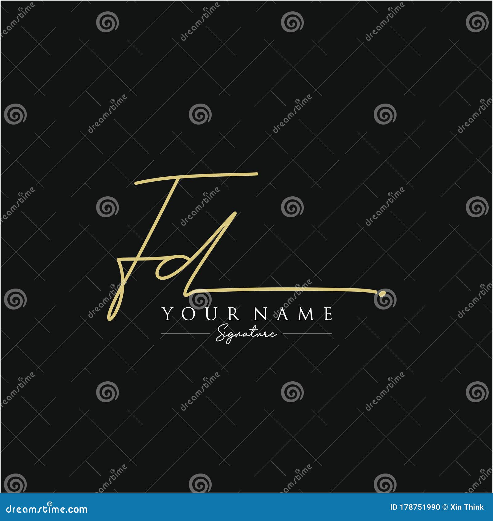 Letter FD Signature Logo Template Vector Stock Vector - Illustration of ...