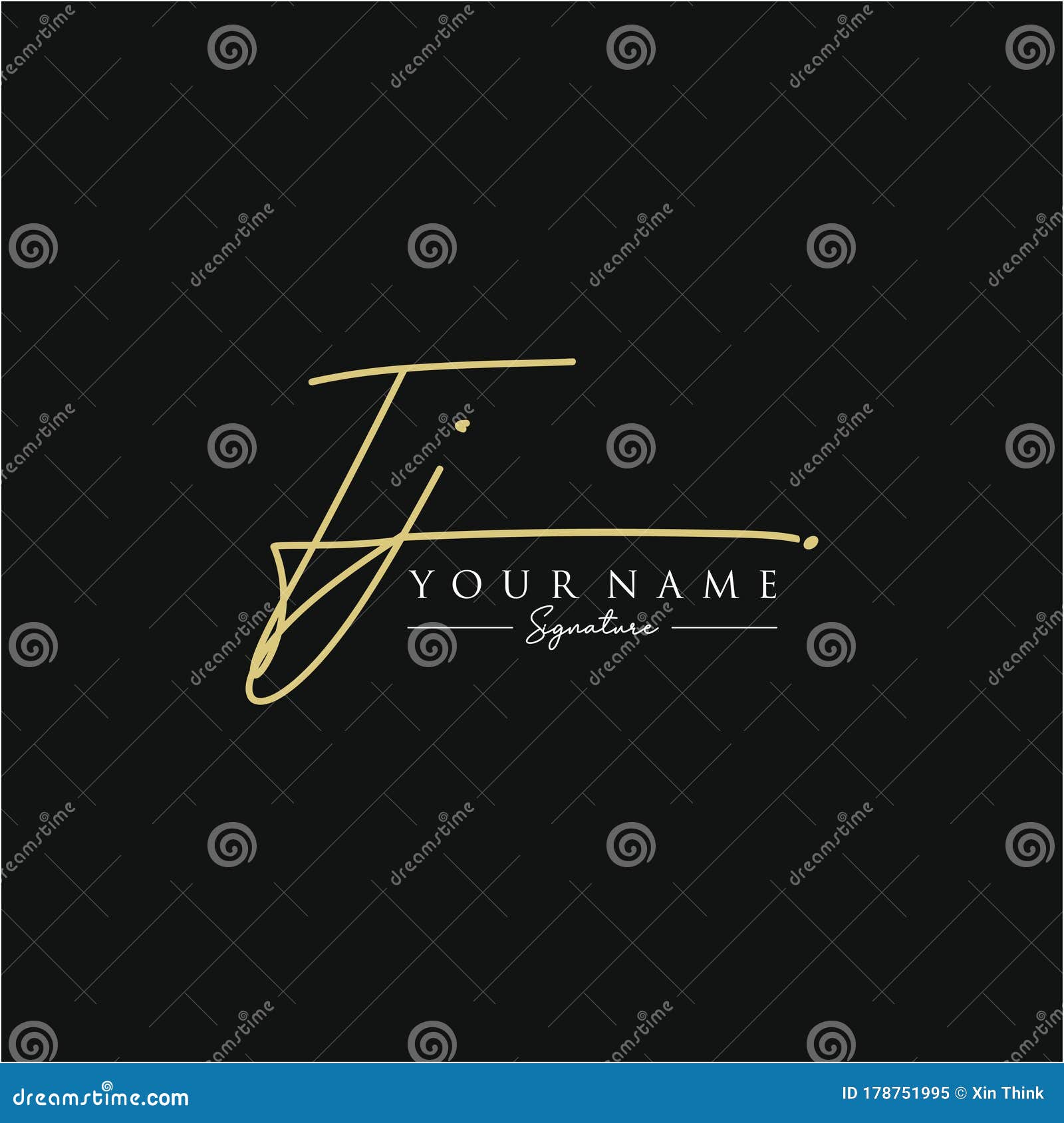 Letter FJ Signature Logo Template Vector Stock Vector - Illustration of ...
