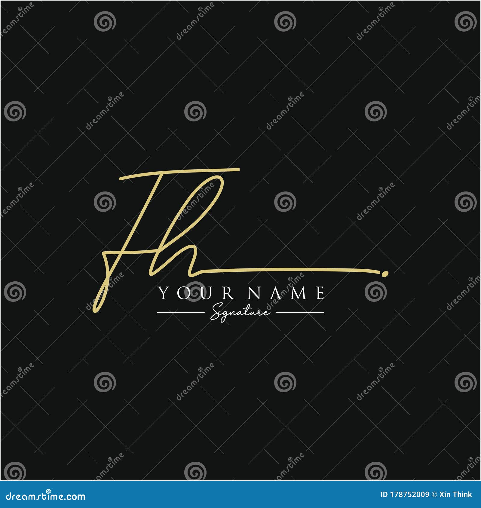 Letter FH Signature Logo Template Vector Stock Vector - Illustration of ...