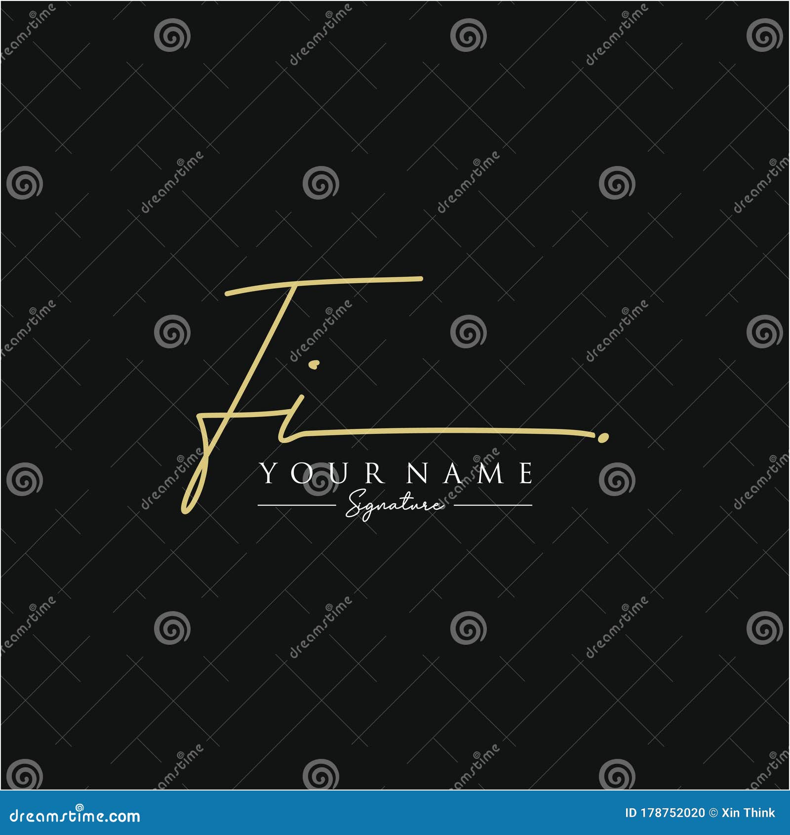 Letter FI Signature Logo Template Vector Stock Vector - Illustration of ...