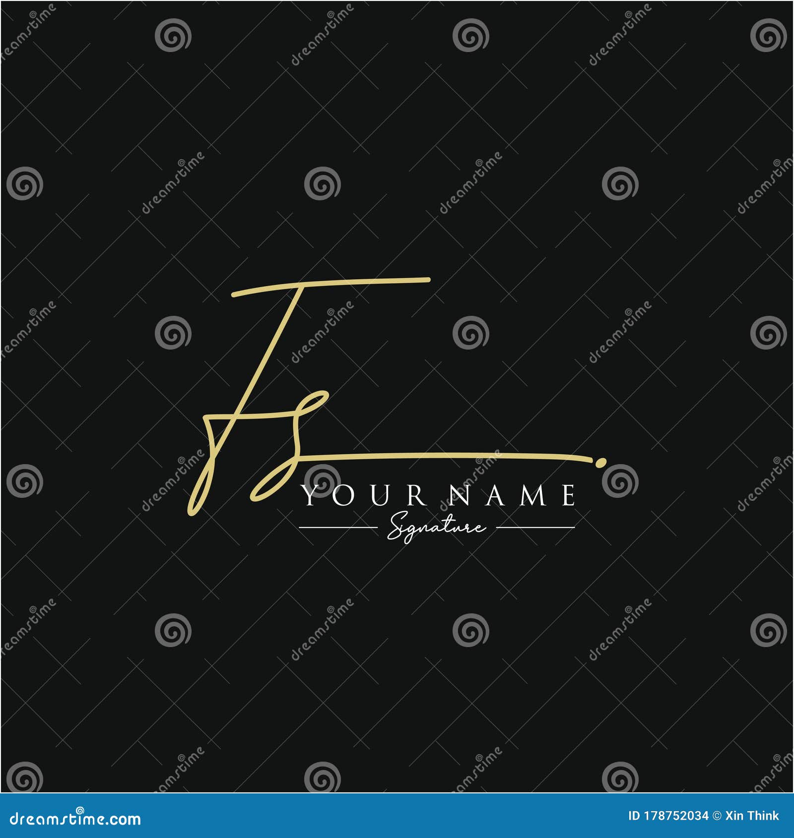 Letter FS Signature Logo Template Vector Stock Vector - Illustration of ...