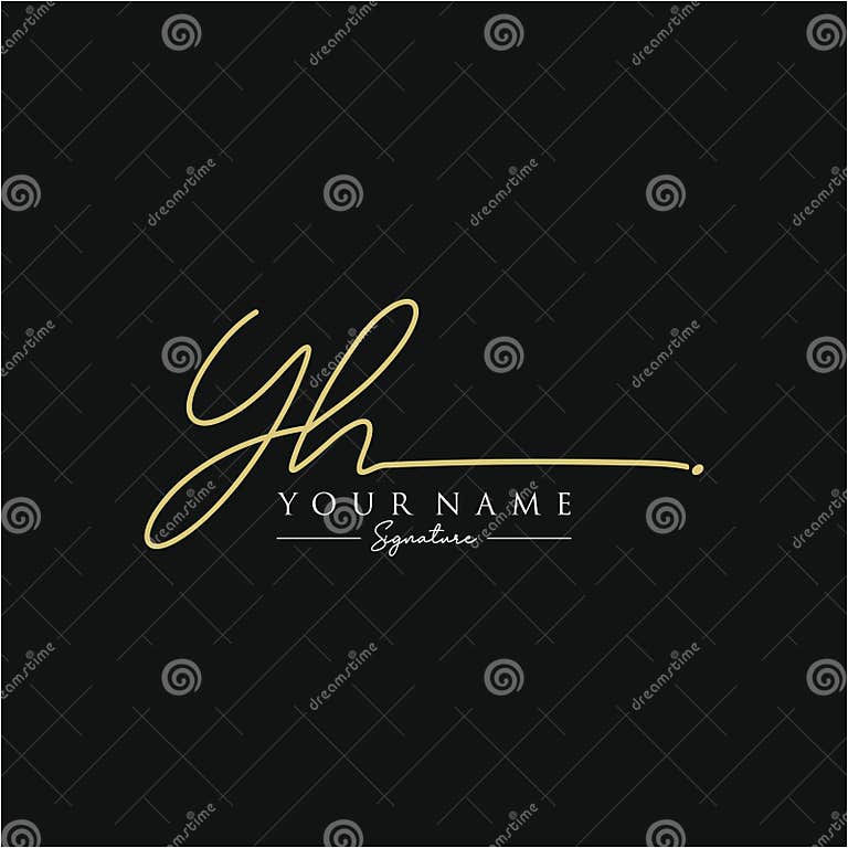 Letter GH Signature Logo Template Vector Stock Vector - Illustration of ...