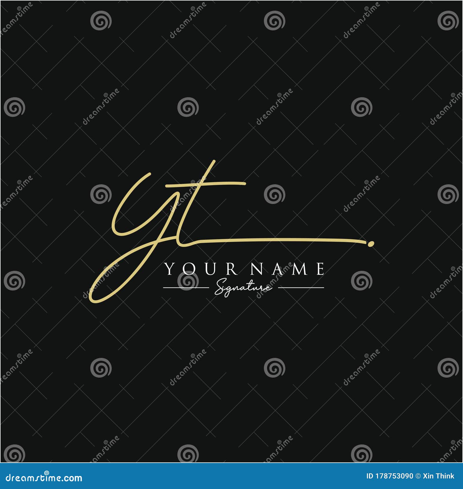 Letter GT Signature Logo Template Vector Stock Vector - Illustration of ...