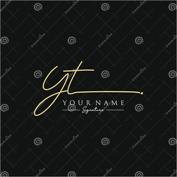 Letter GT Signature Logo Template Vector Stock Vector - Illustration of ...