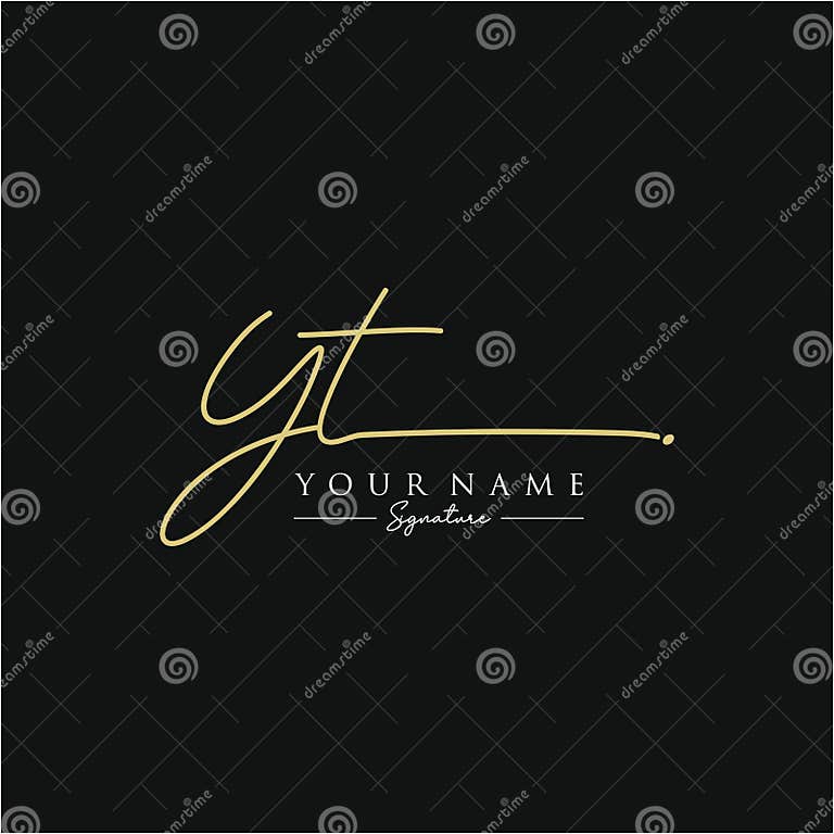 Letter GT Signature Logo Template Vector Stock Vector - Illustration of ...