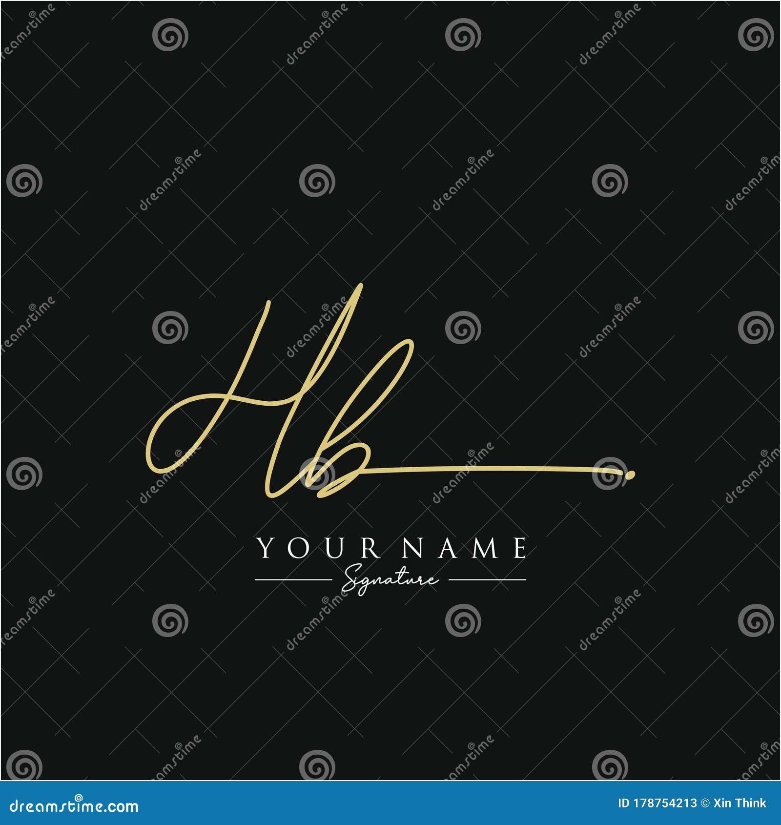 Letter HB Signature Logo Template Vector Stock Vector - Illustration of ...