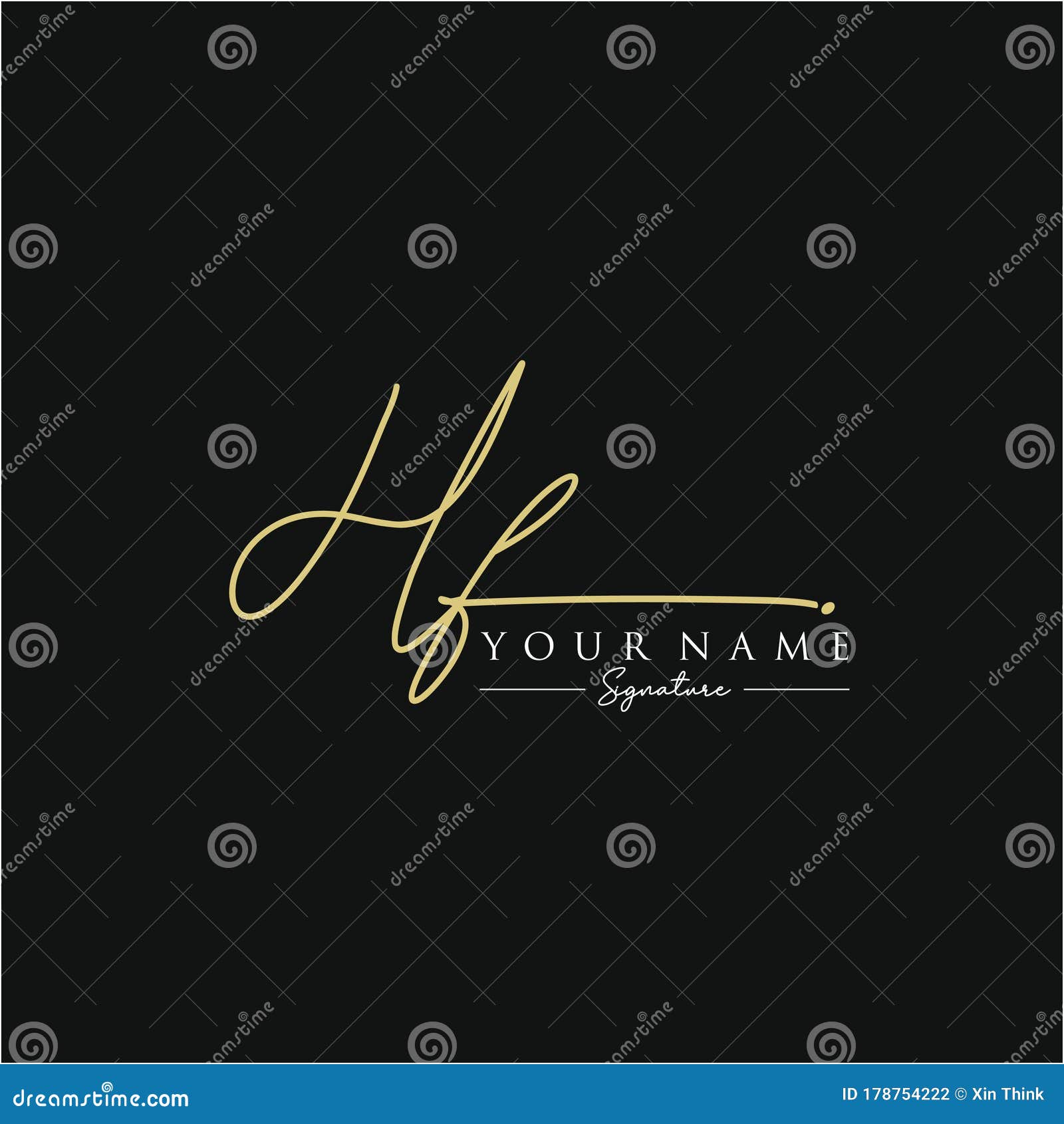 Letter HF Signature Logo Template Vector Stock Vector - Illustration of ...