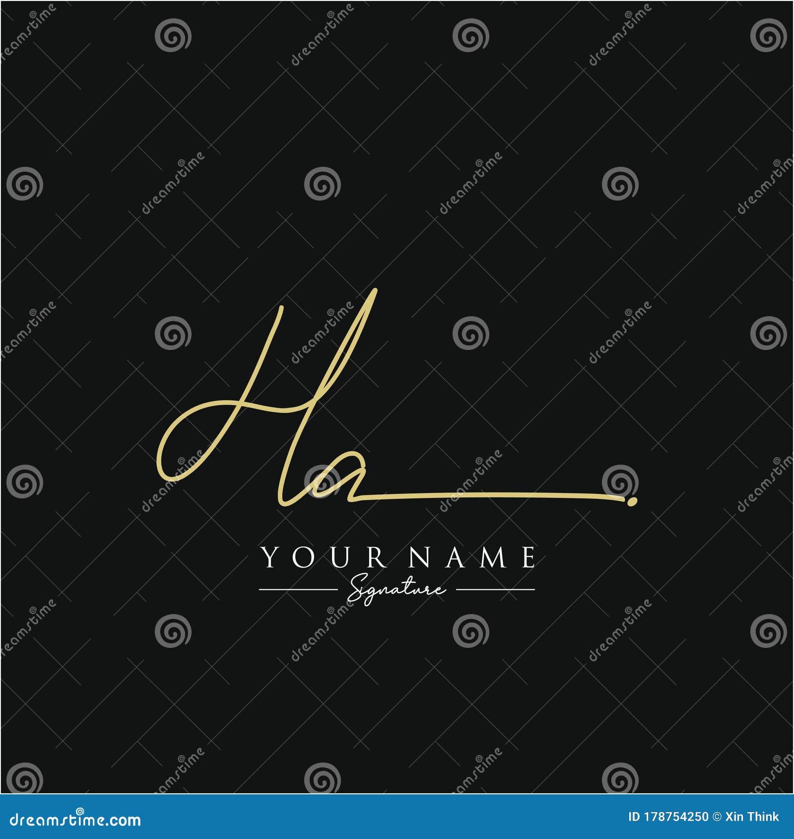 Letter HA Signature Logo Template Vector Stock Vector - Illustration of ...