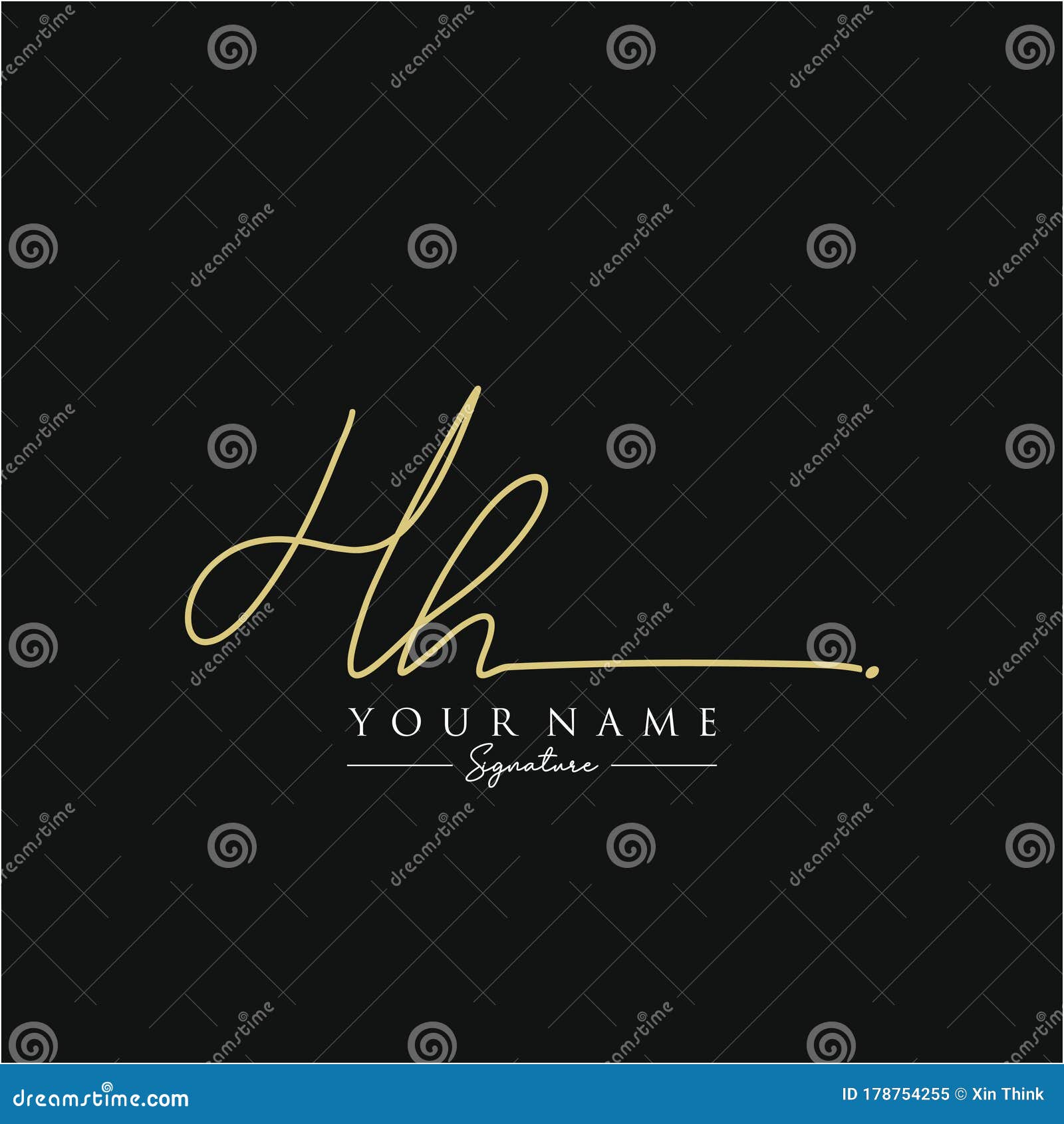 Letter HH Signature Logo Template Vector Stock Vector - Illustration of ...