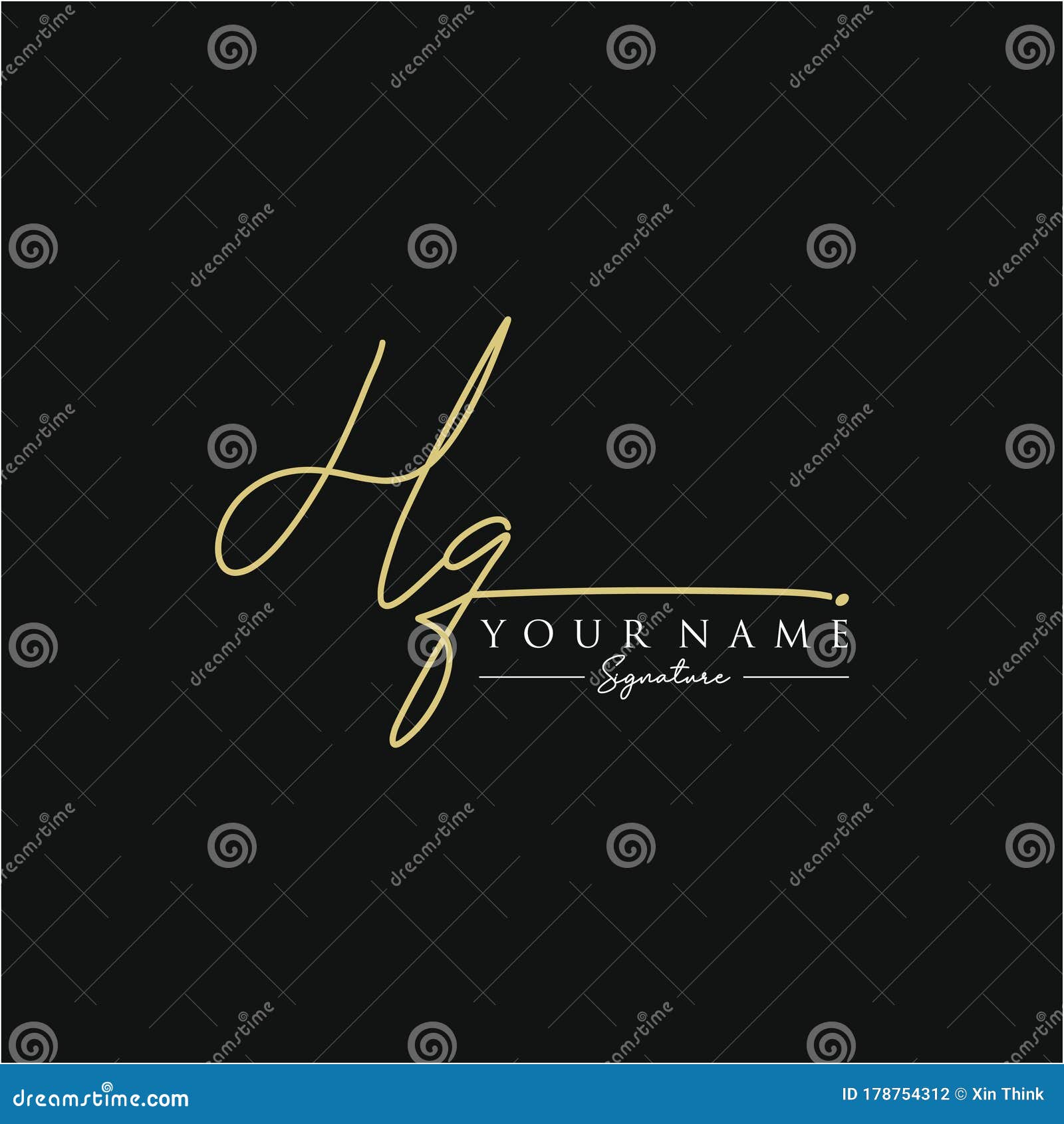 Letter HQ Signature Logo Template Vector Stock Vector - Illustration of ...