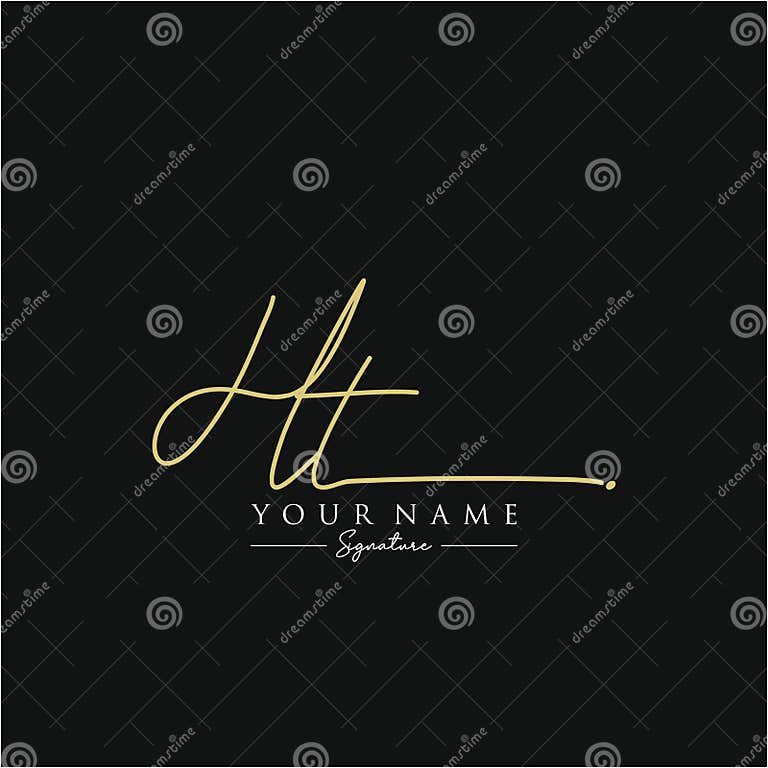 Letter HT Signature Logo Template Vector Stock Vector - Illustration of ...