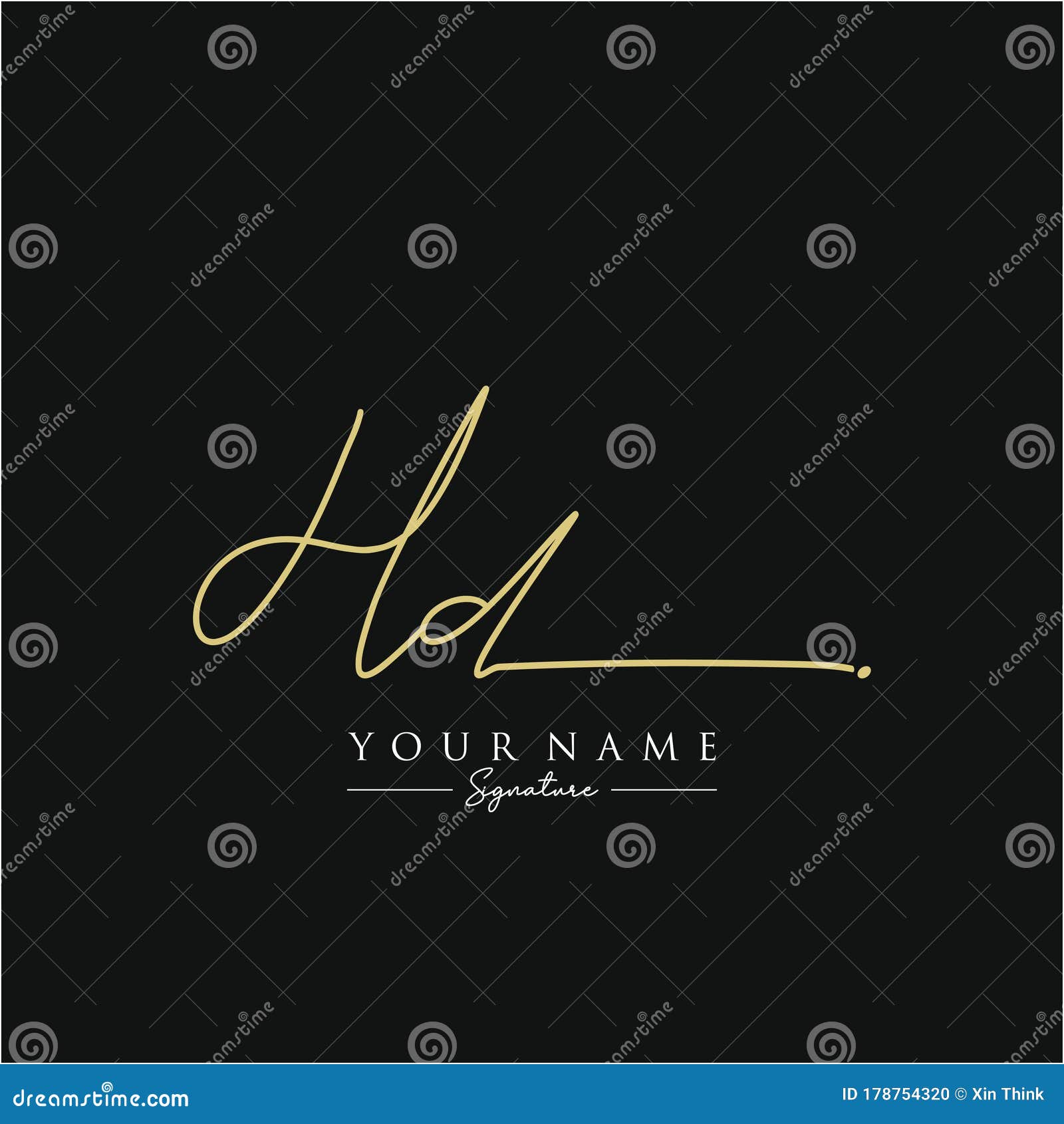 Letter HD Signature Logo Template Vector Stock Vector - Illustration of ...