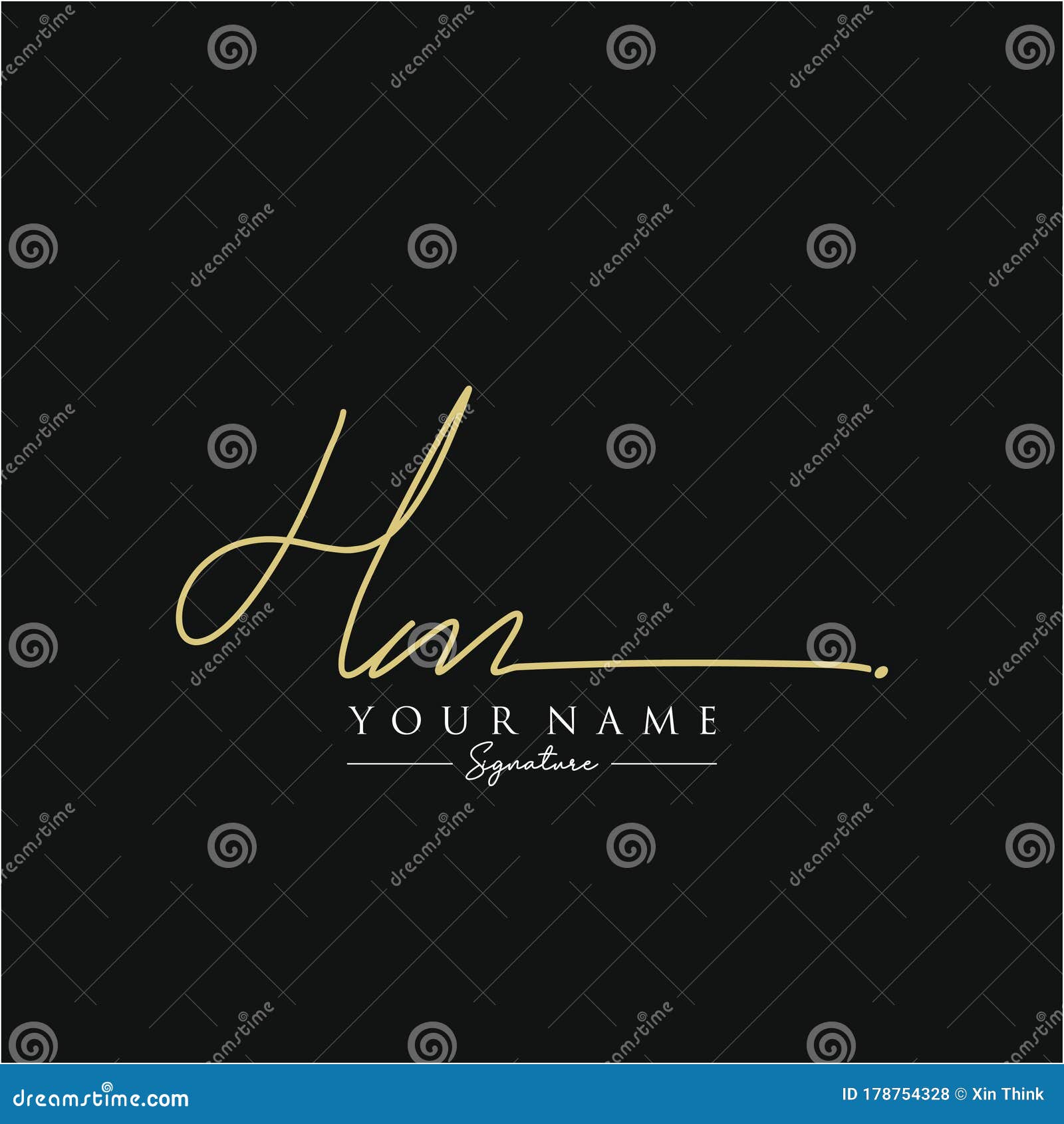 Letter HM Signature Logo Template Vector Stock Vector - Illustration of ...