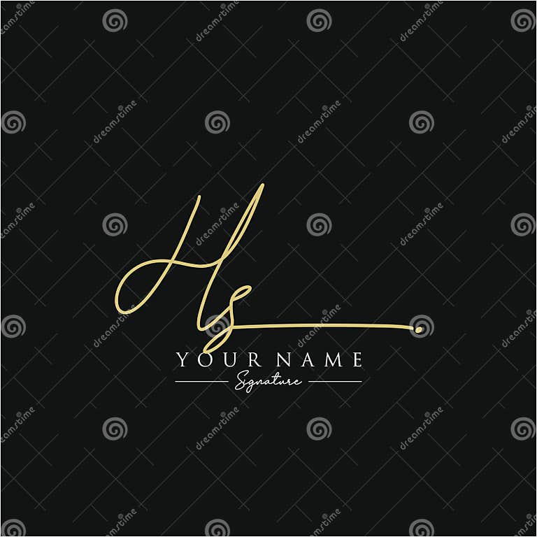 Letter HS Signature Logo Template Vector Stock Vector - Illustration of ...