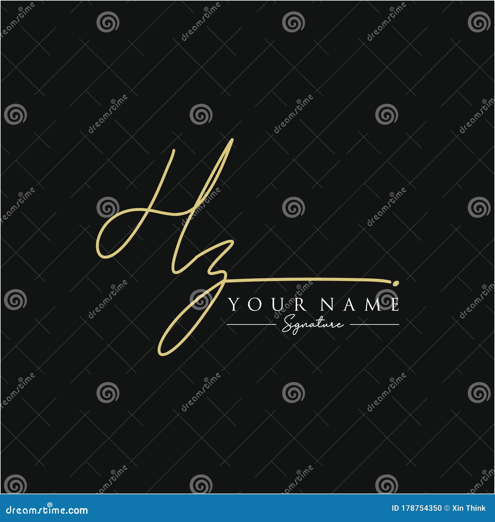 Letter HZ Signature Logo Template Vector Stock Vector - Illustration of ...