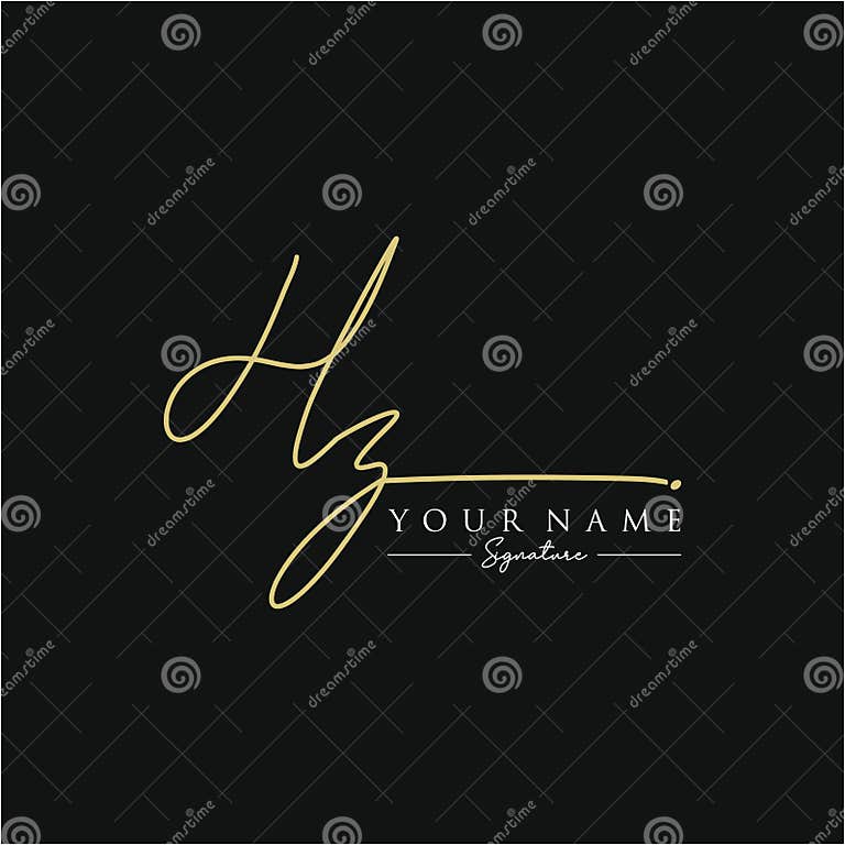 Letter HZ Signature Logo Template Vector Stock Vector - Illustration of ...