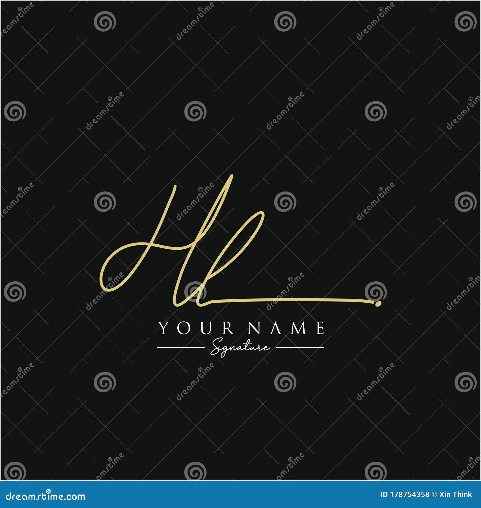 Letter HL Signature Logo Template Vector Stock Vector - Illustration of ...