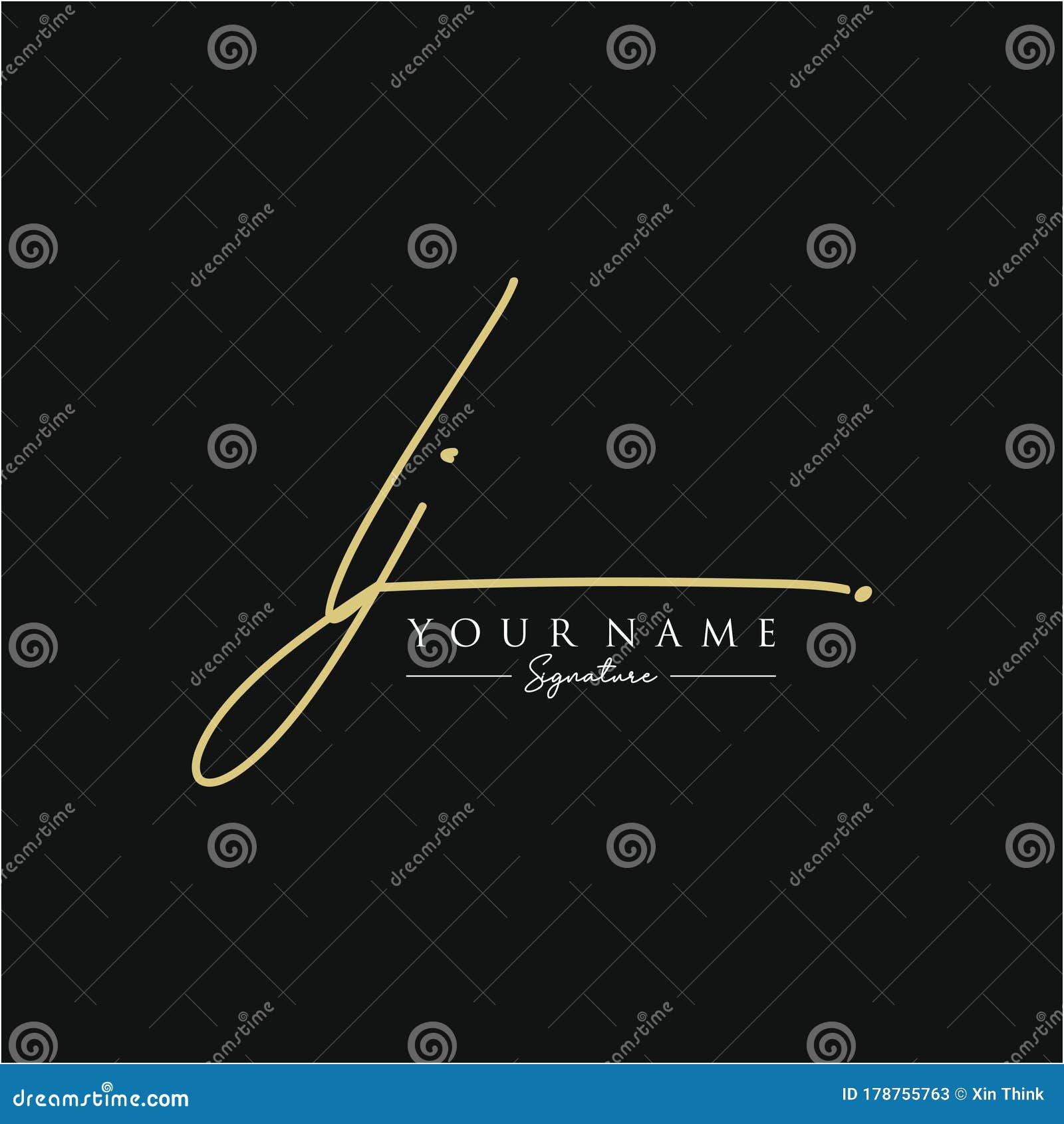 Letter IJ Signature Logo Template Vector Stock Vector - Illustration of ...