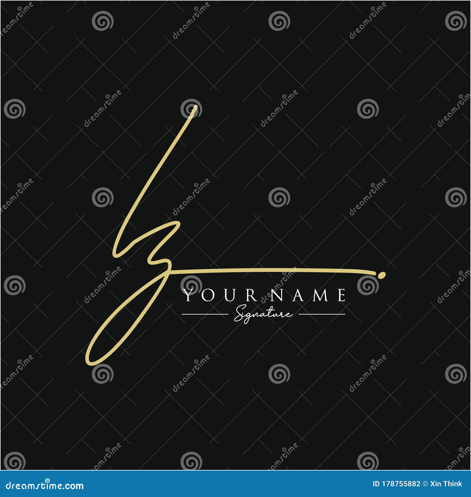 Letter IZ Signature Logo Template Vector Stock Vector - Illustration of ...