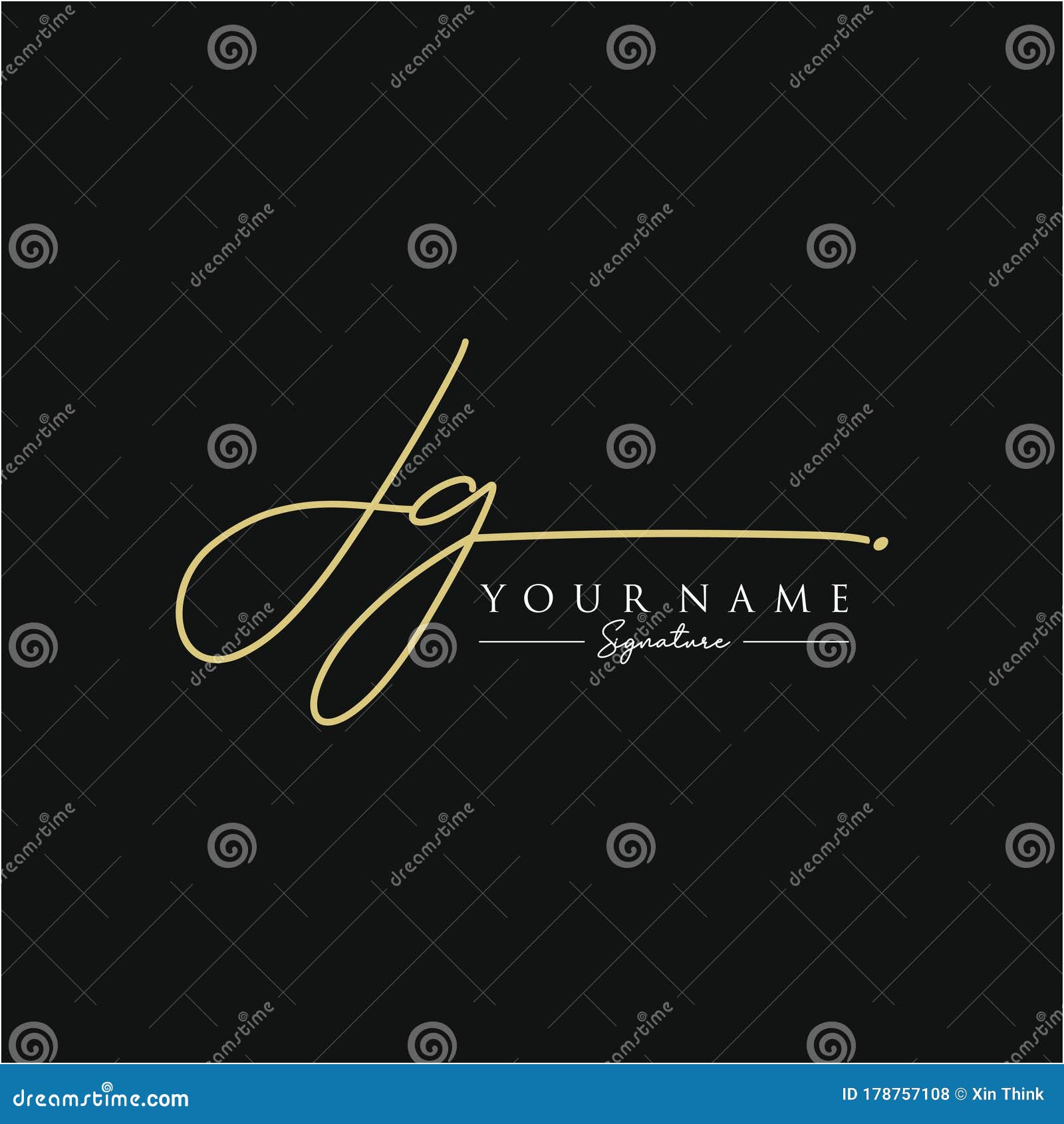 Letter JG Signature Logo Template Vector Stock Vector - Illustration of ...