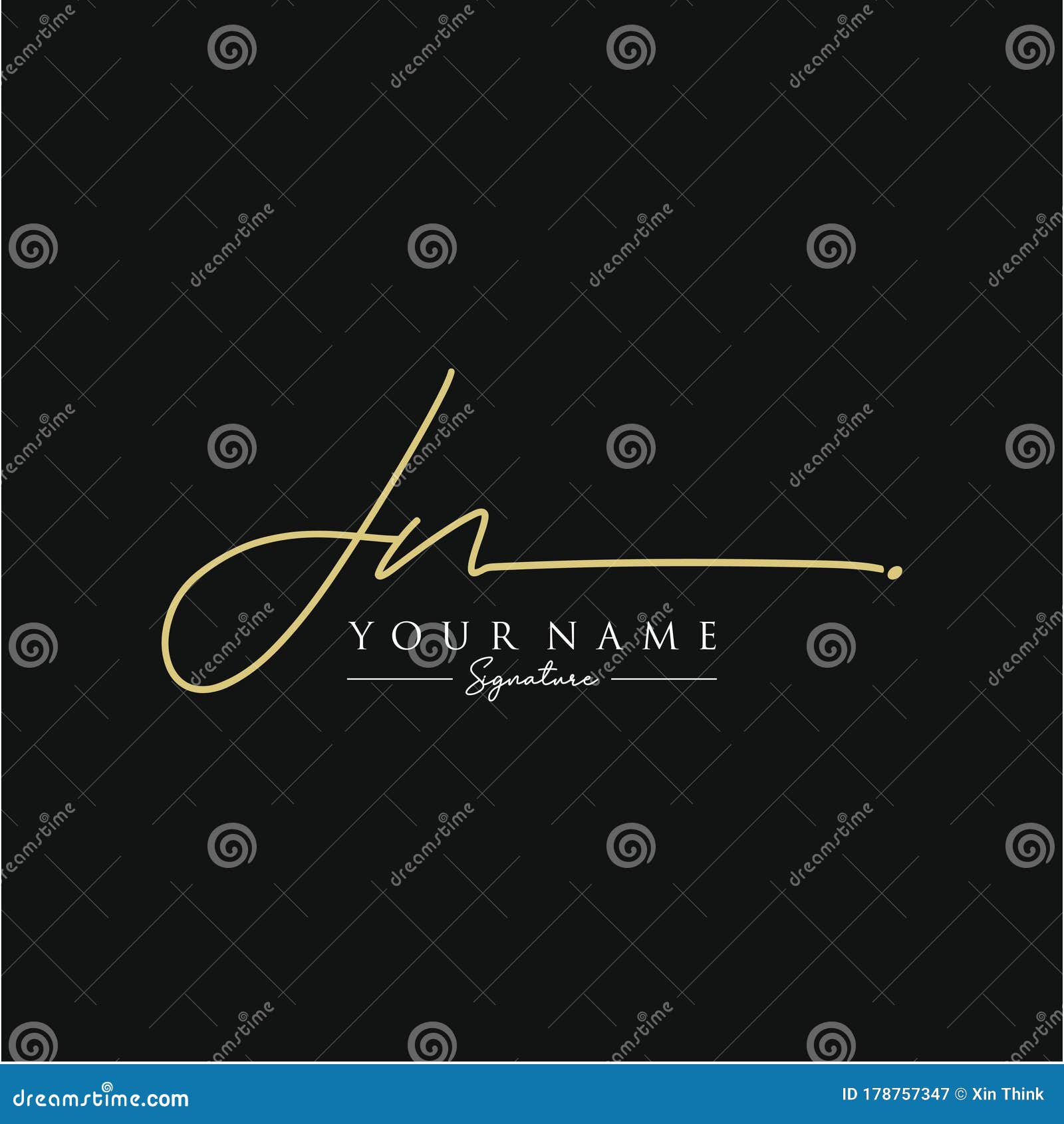Letter JN Signature Logo Template Vector Stock Vector - Illustration of ...
