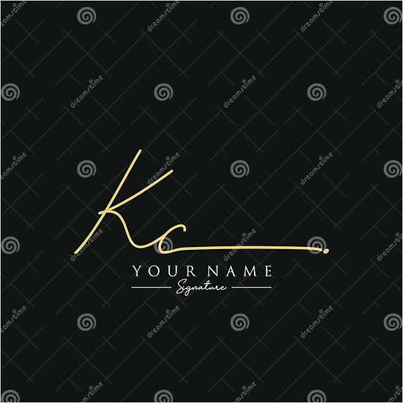 Letter KC Signature Logo Template Vector Stock Vector - Illustration of ...