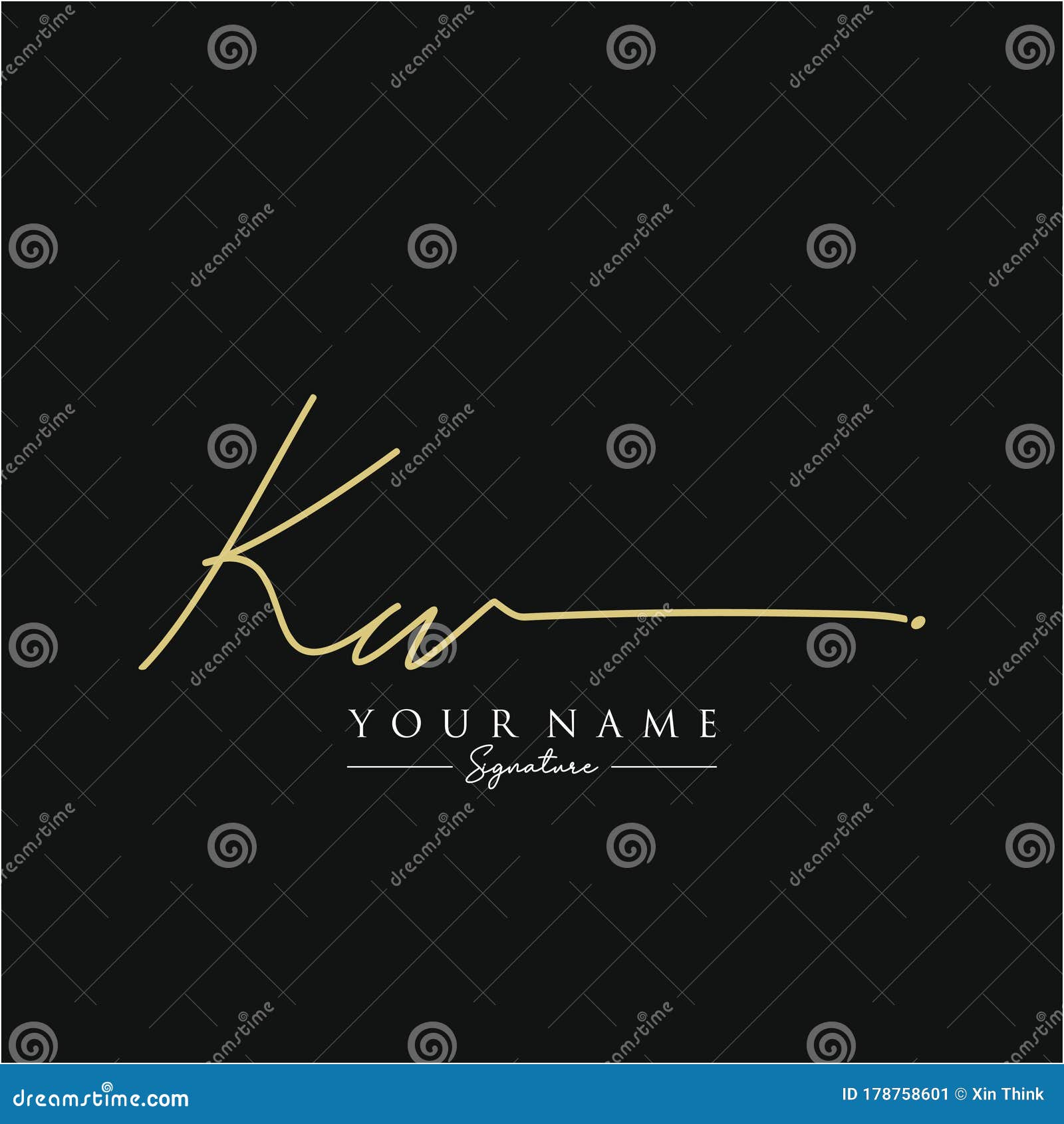 Letter KW Signature Logo Template Vector Stock Vector - Illustration of ...
