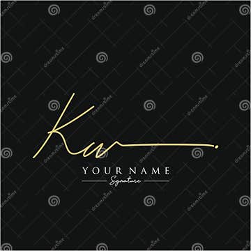 Letter KW Signature Logo Template Vector Stock Vector - Illustration of ...