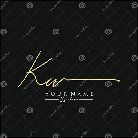 Letter KW Signature Logo Template Vector Stock Vector - Illustration of ...