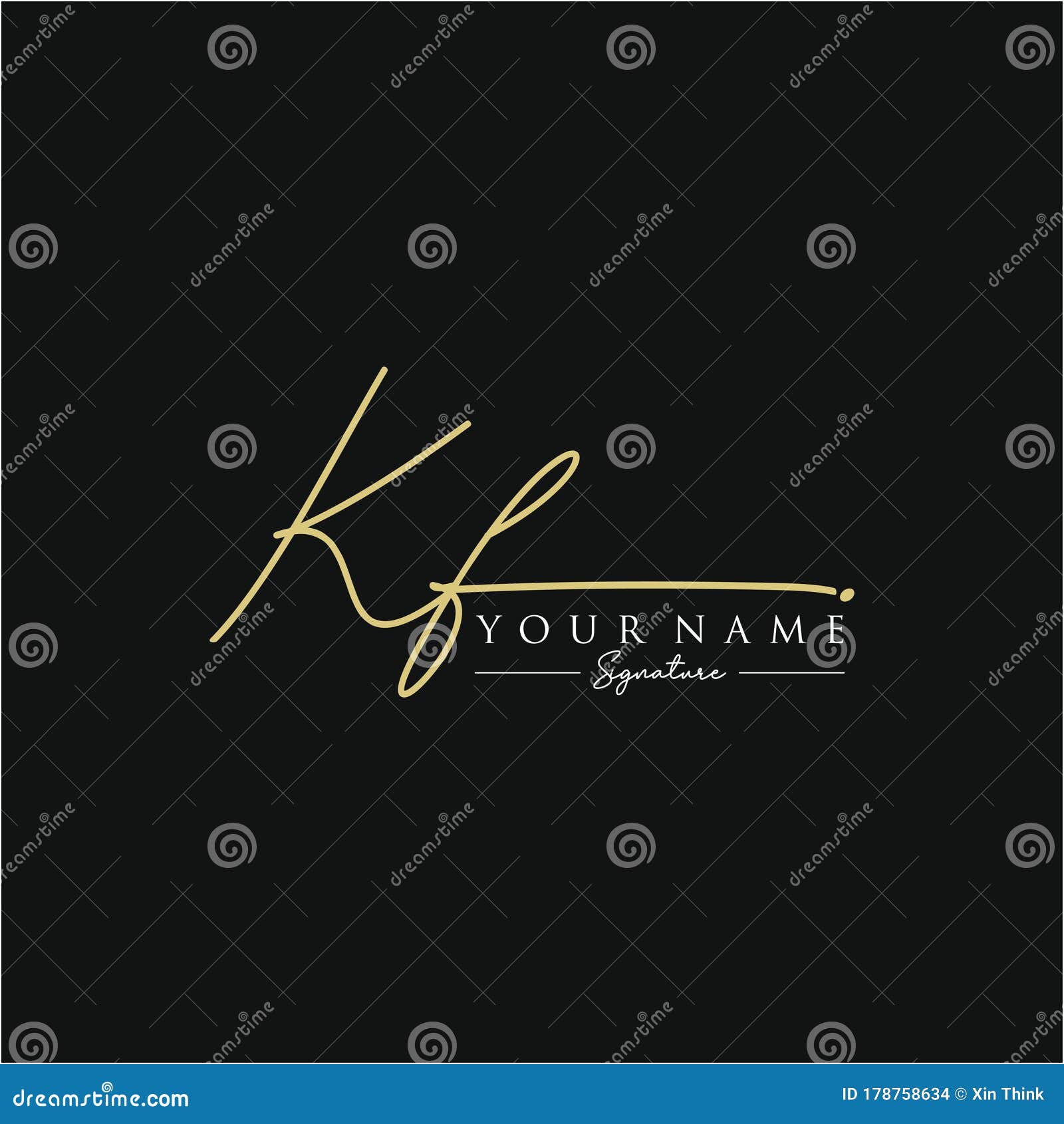 Letter KF Signature Logo Template Vector Stock Vector - Illustration of ...
