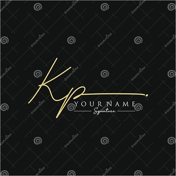 Letter KP Signature Logo Template Vector Stock Vector - Illustration of ...