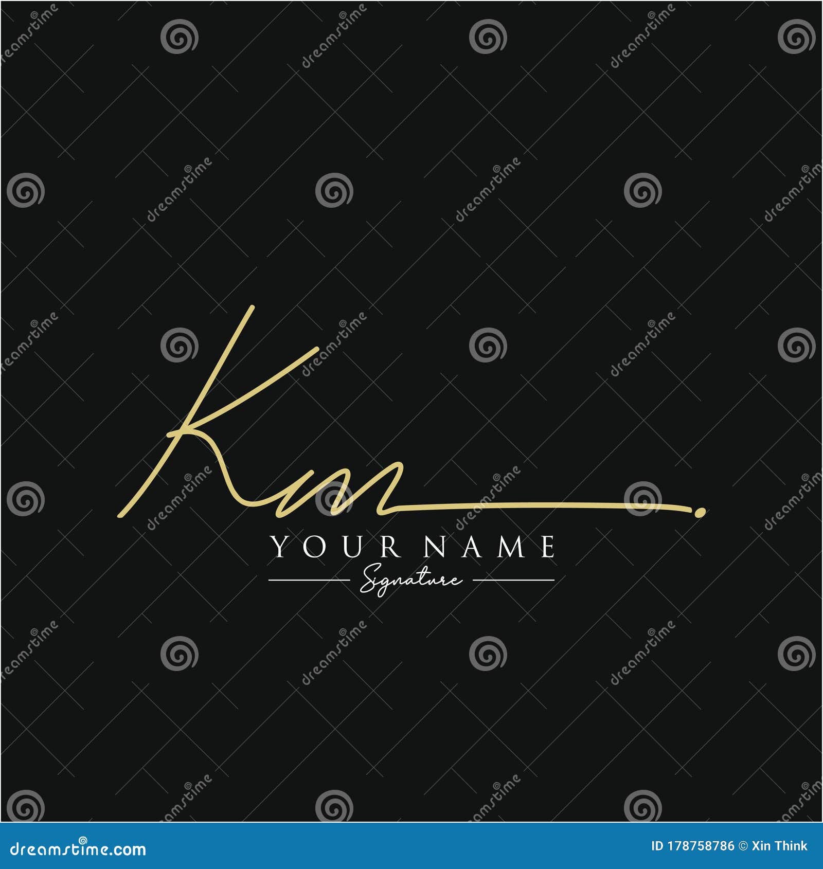 Letter KM Signature Logo Template Vector Stock Vector - Illustration of ...
