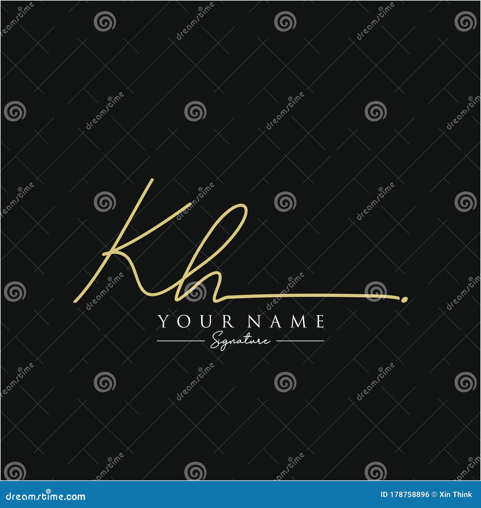 Letter KH Signature Logo Template Vector Stock Vector - Illustration of ...