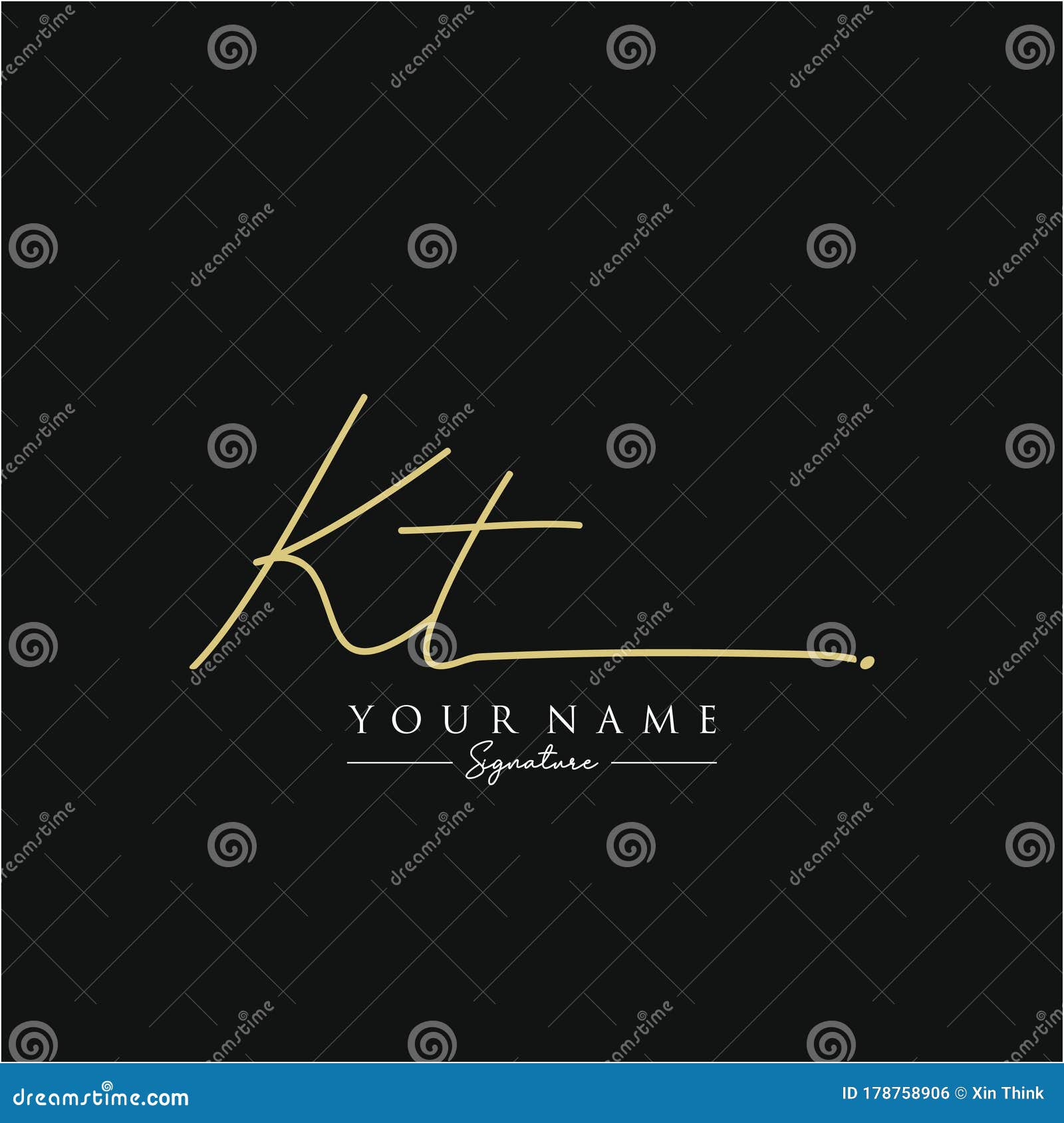 Letter KT Signature Logo Template Vector Stock Vector - Illustration of ...