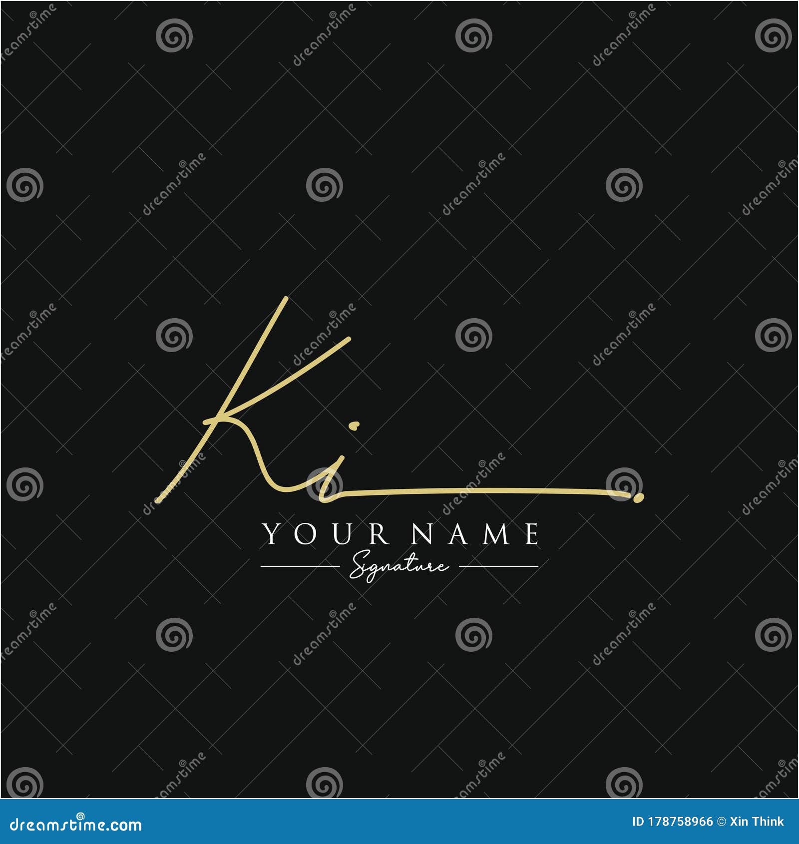 Letter KI Signature Logo Template Vector Stock Vector - Illustration of ...