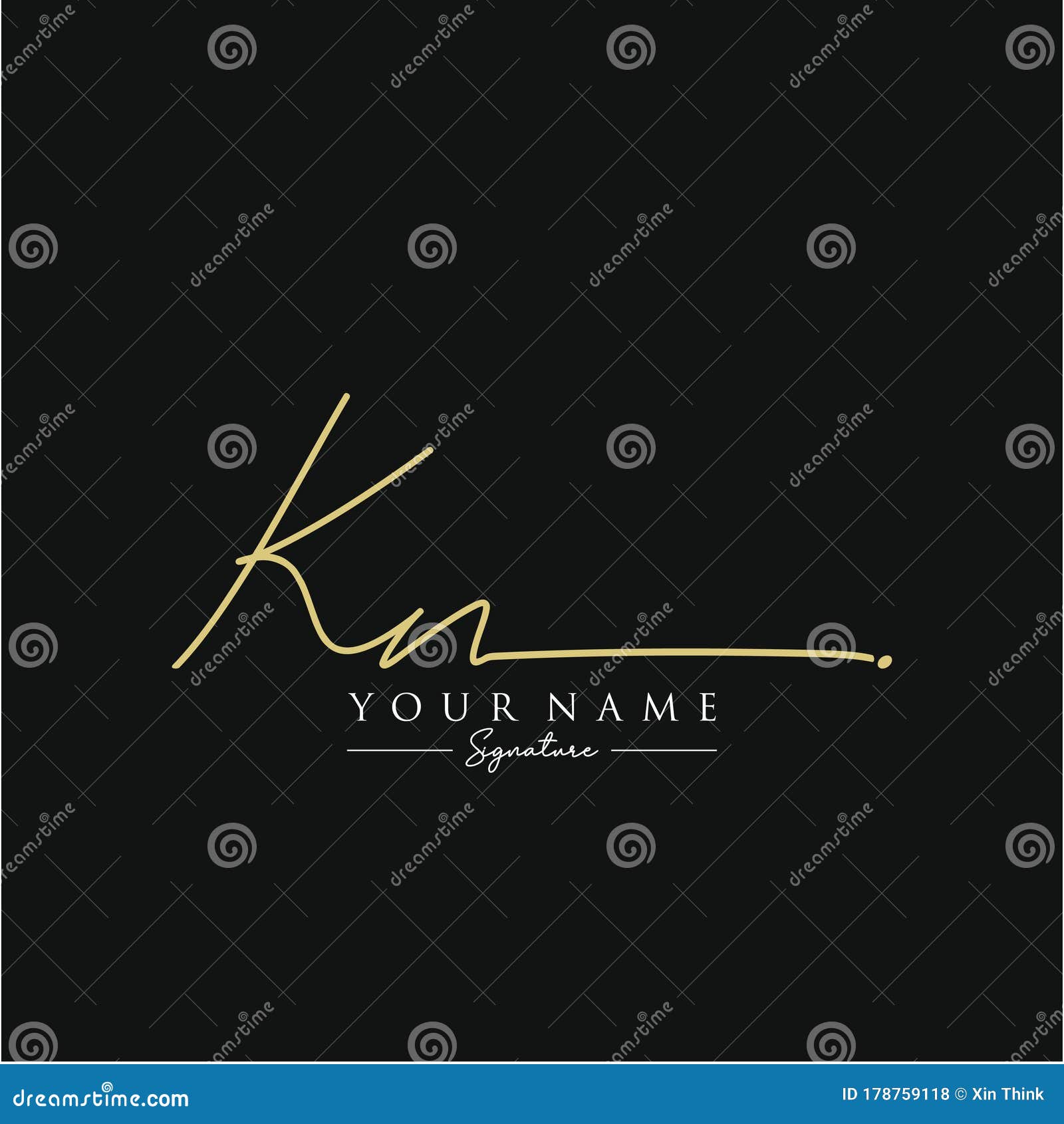 Letter KN Signature Logo Template Vector Stock Vector - Illustration of ...
