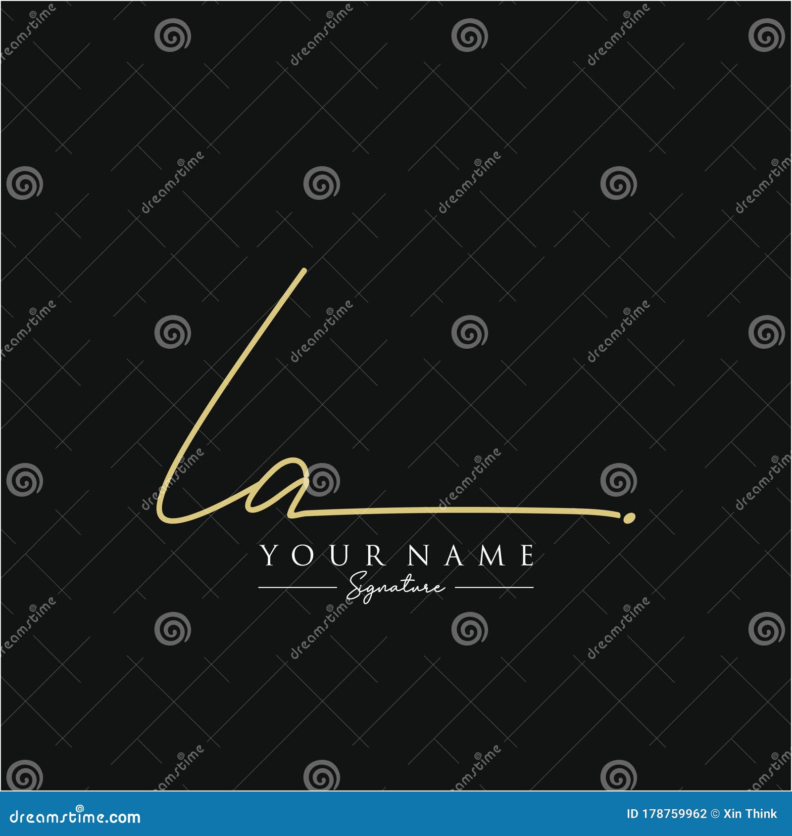 Letter LA Signature Logo Template Vector Stock Vector - Illustration of ...