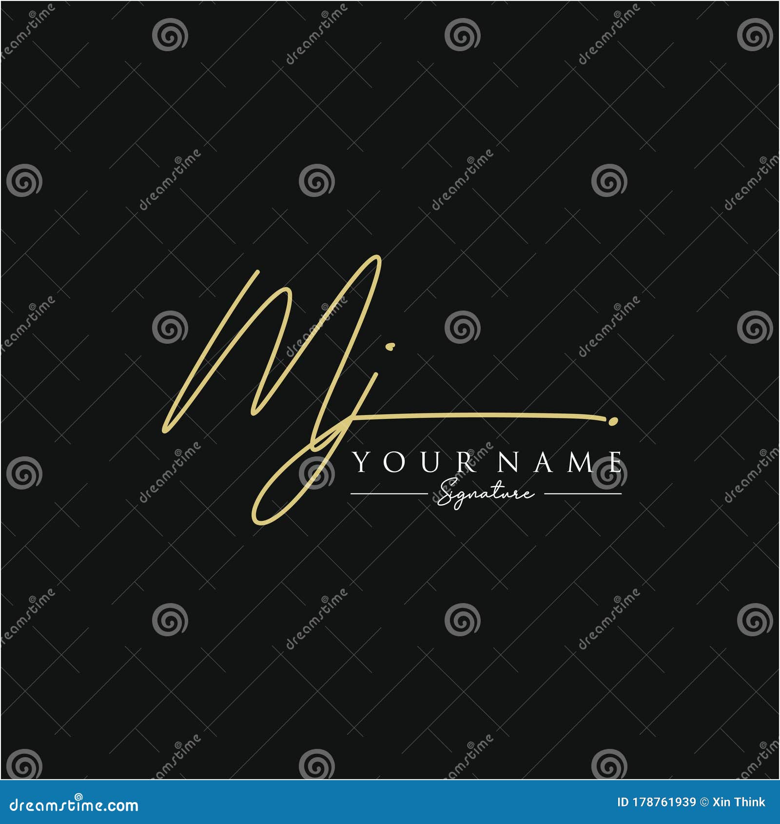 Letter MJ Signature Logo Template Vector Stock Vector - Illustration of ...