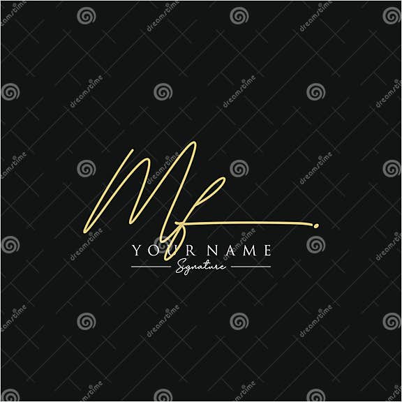 Letter MF Signature Logo Template Vector Stock Vector - Illustration of ...