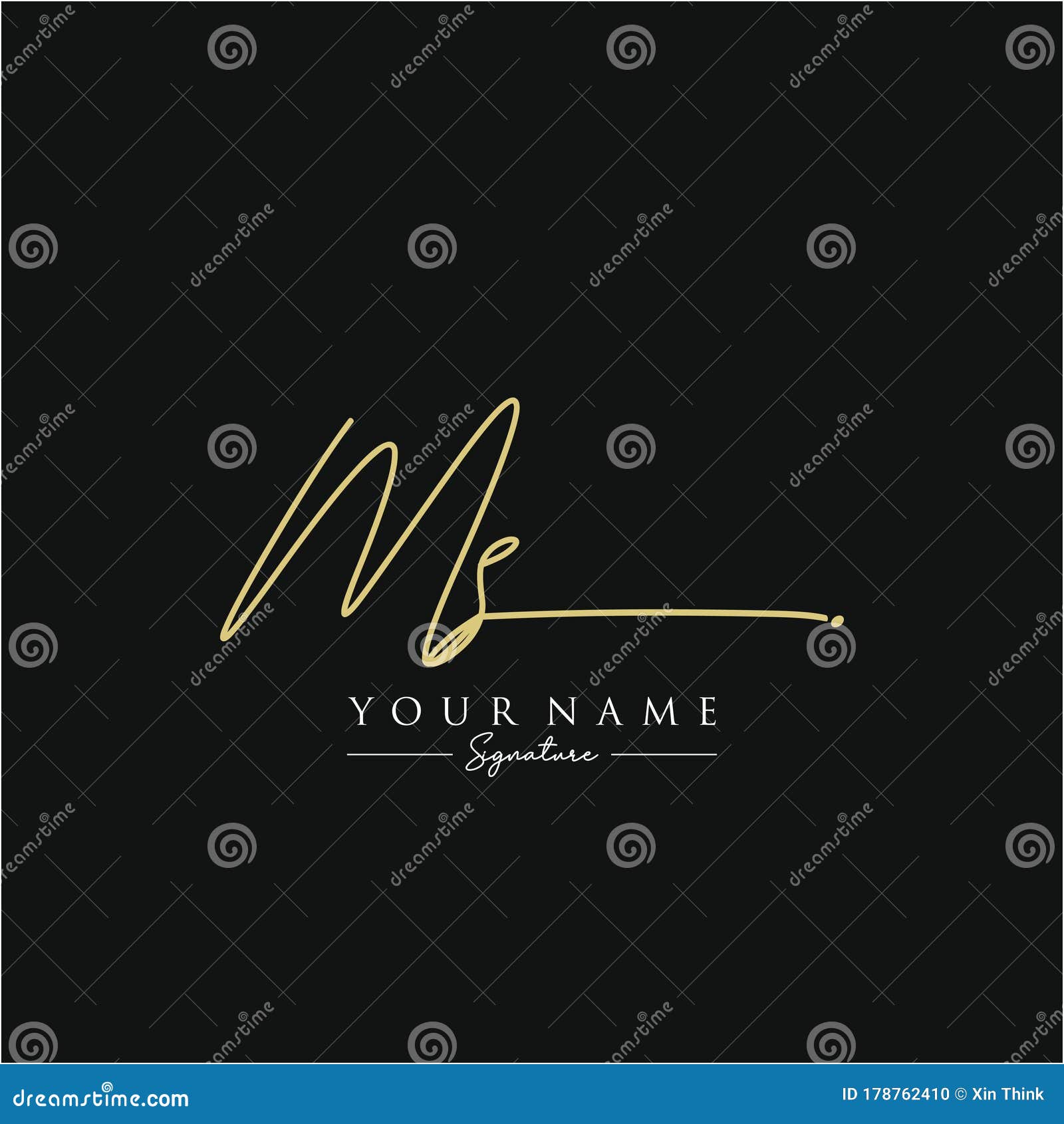 Letter MS Signature Logo Template Vector Stock Vector - Illustration of ...