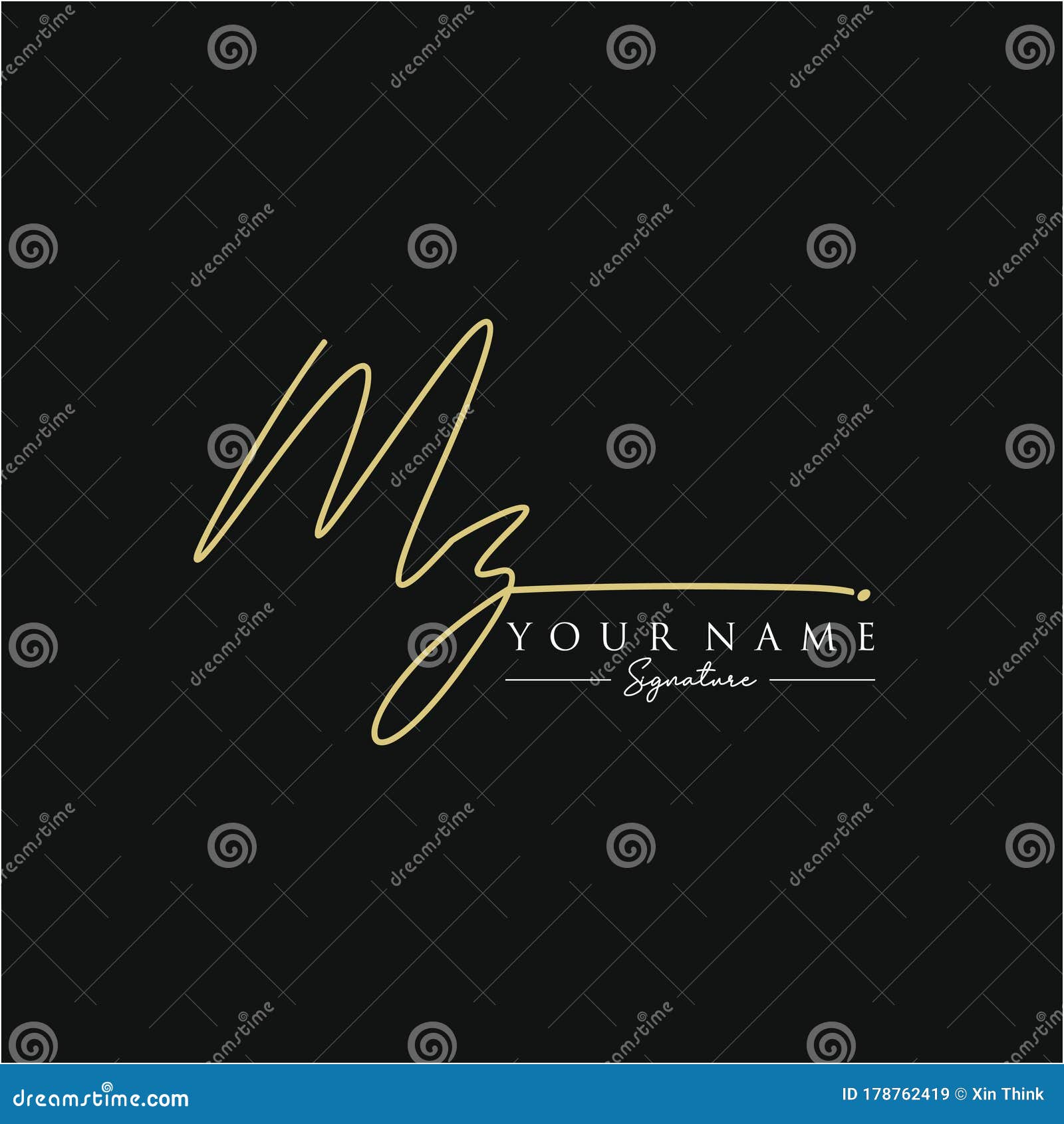 Letter MZ Signature Logo Template Vector Stock Vector - Illustration of ...
