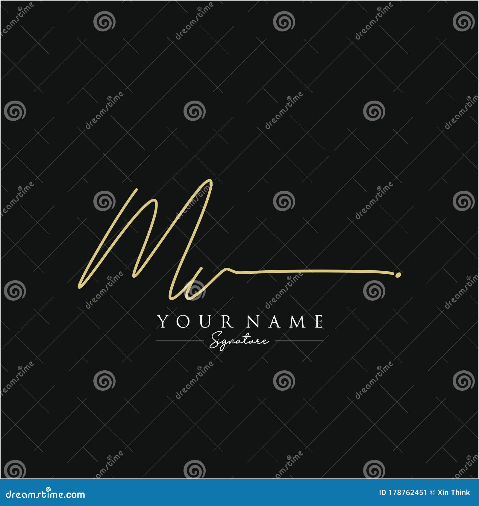Letter MV Signature Logo Template Vector Stock Vector - Illustration of ...