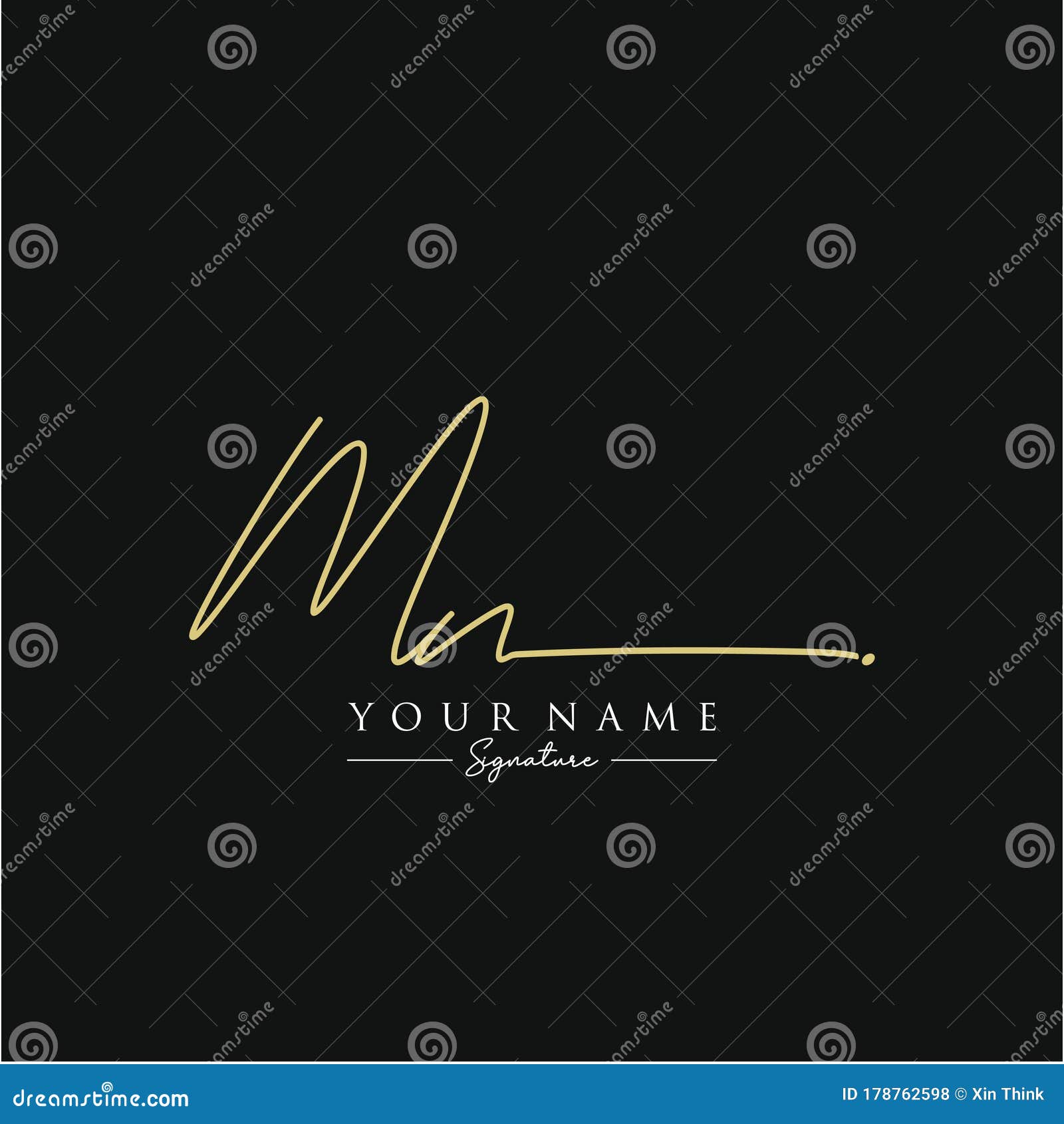 Letter MN Signature Logo Template Vector Stock Vector - Illustration of ...